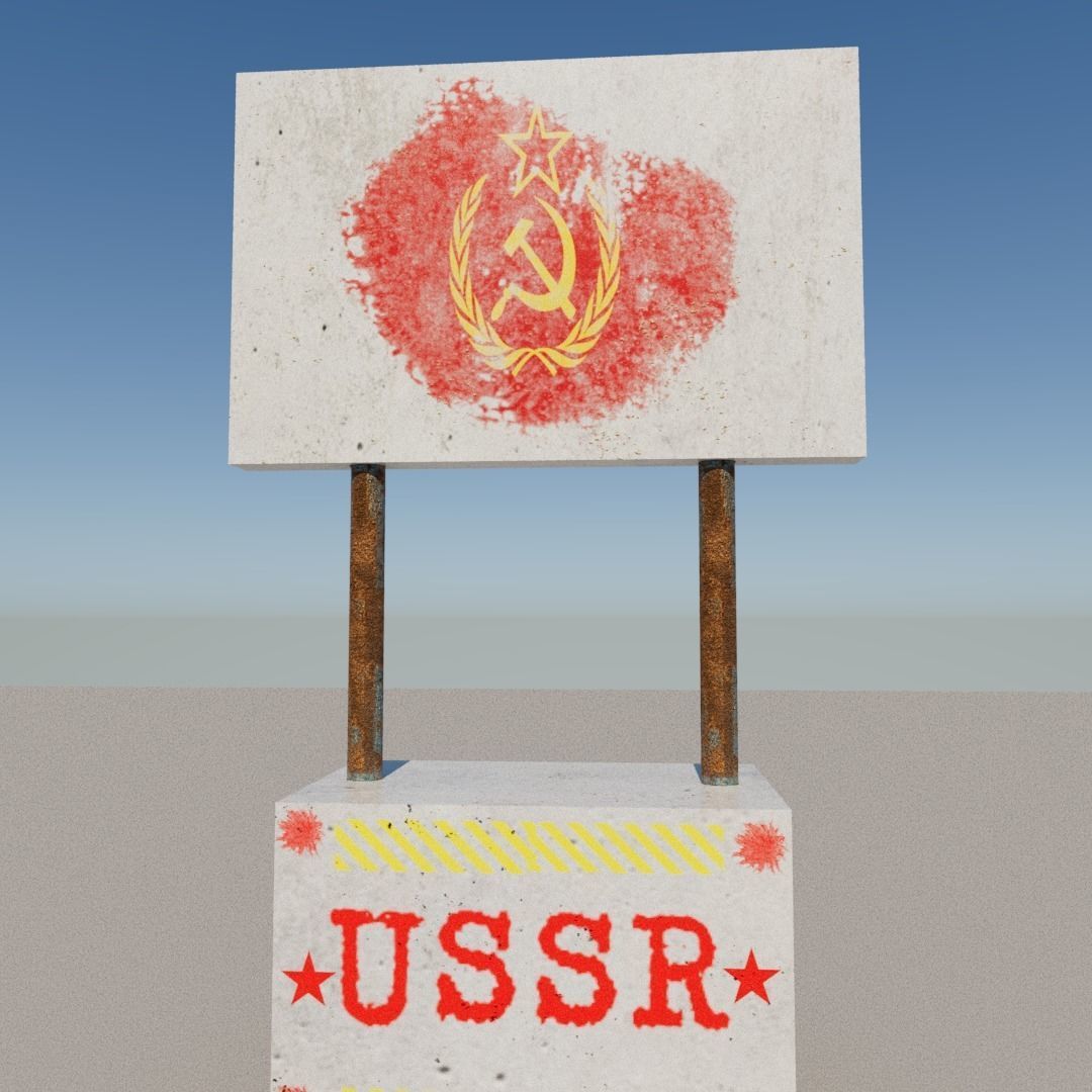 3D model Soviet Union sign VR / AR / low-poly | CGTrader