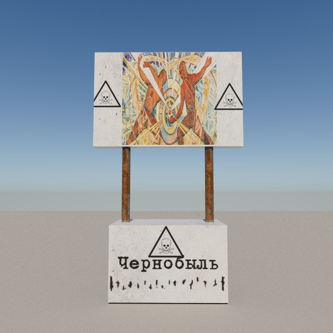 3D model Chernobyl sign VR / AR / low-poly | CGTrader