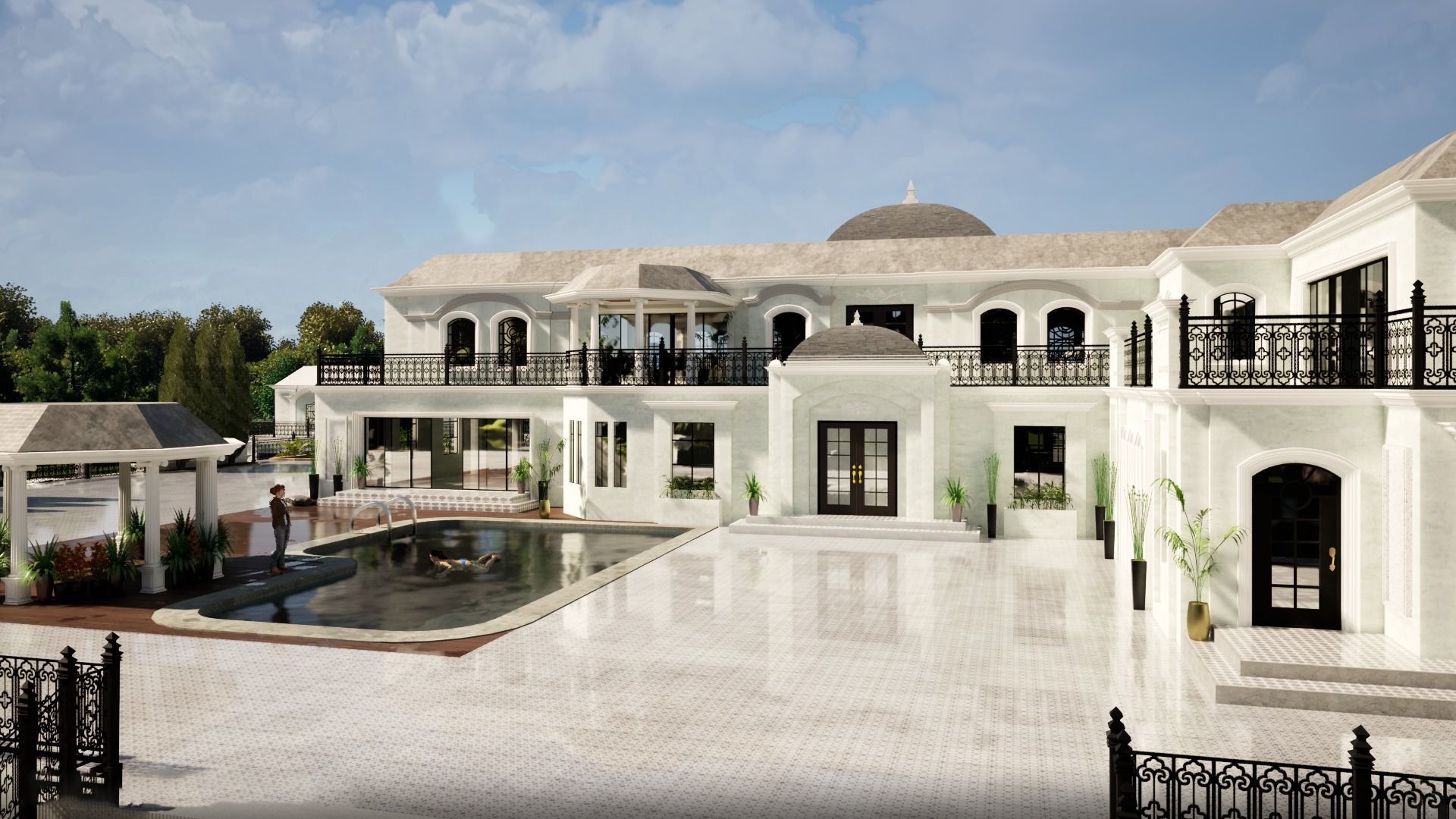 Grand mension house 3D model | CGTrader