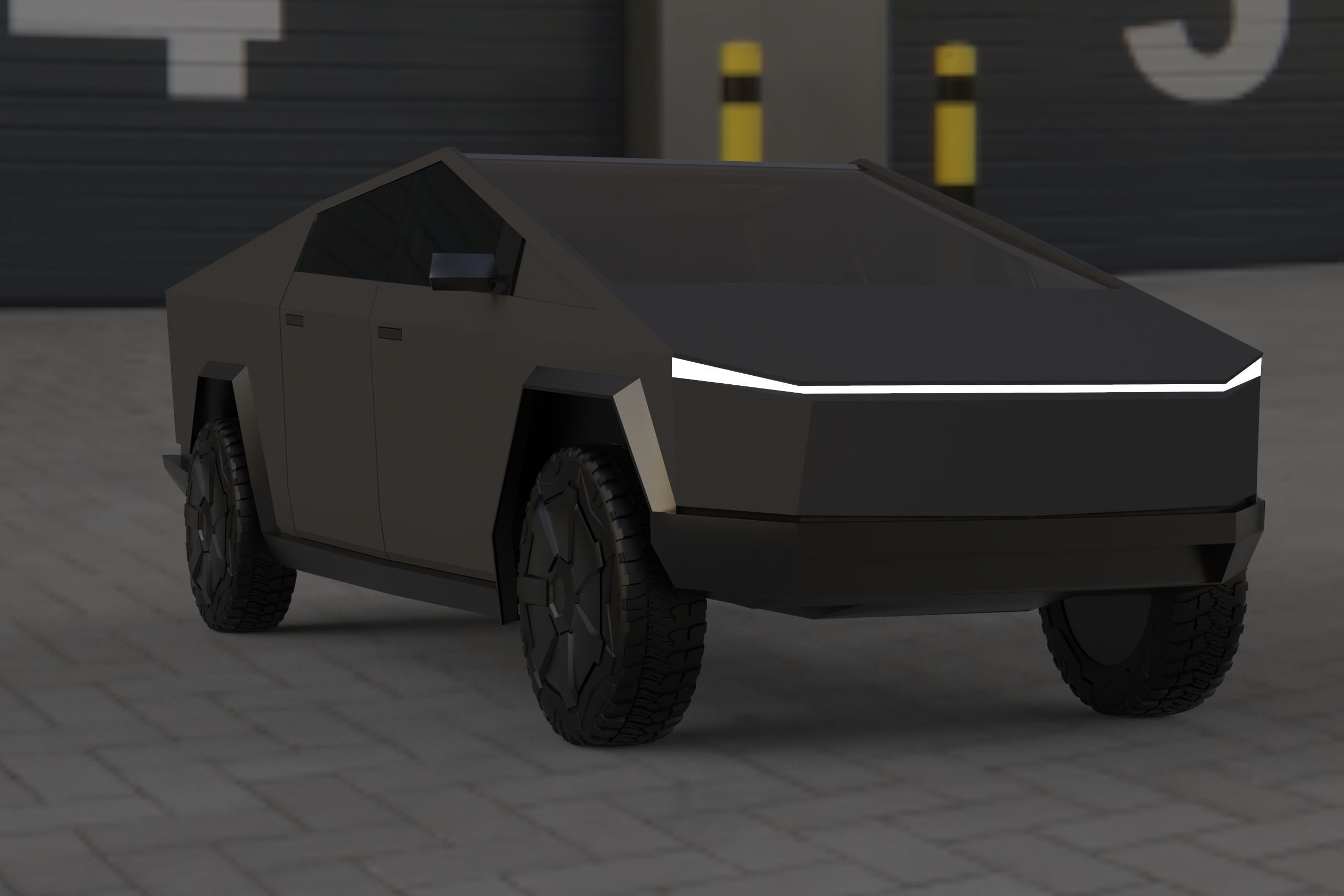 TESLA CYBER TRUCK WITH INTERIOR 3D model | CGTrader