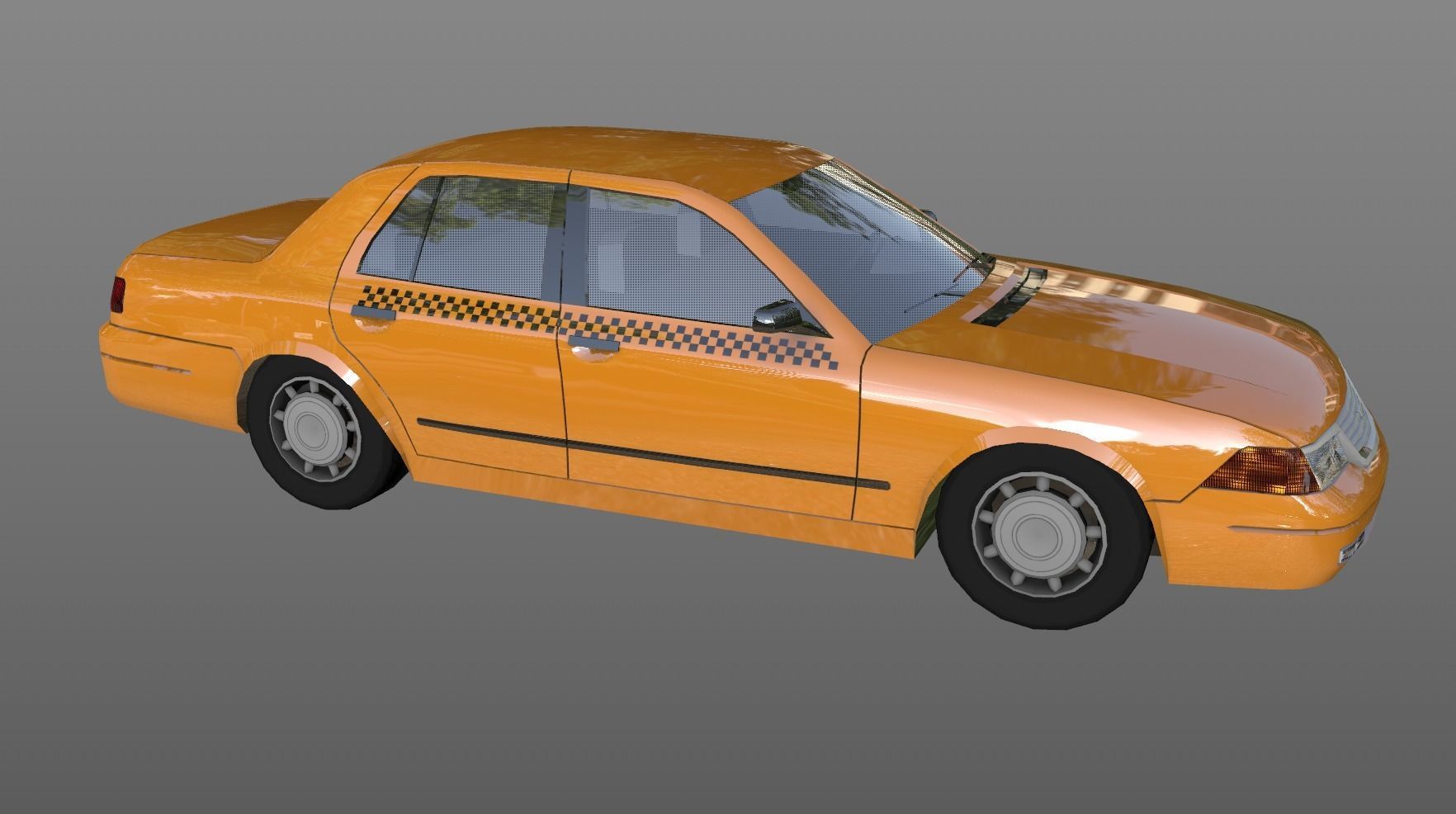 3D model Taxi 3D Model New Cab Lowpoly 3D Model VR / AR / low-poly ...