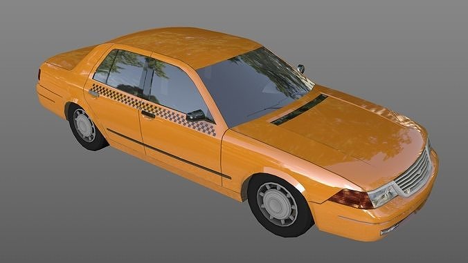3D model Taxi 3D Model New Cab Lowpoly 3D Model VR / AR / low-poly ...