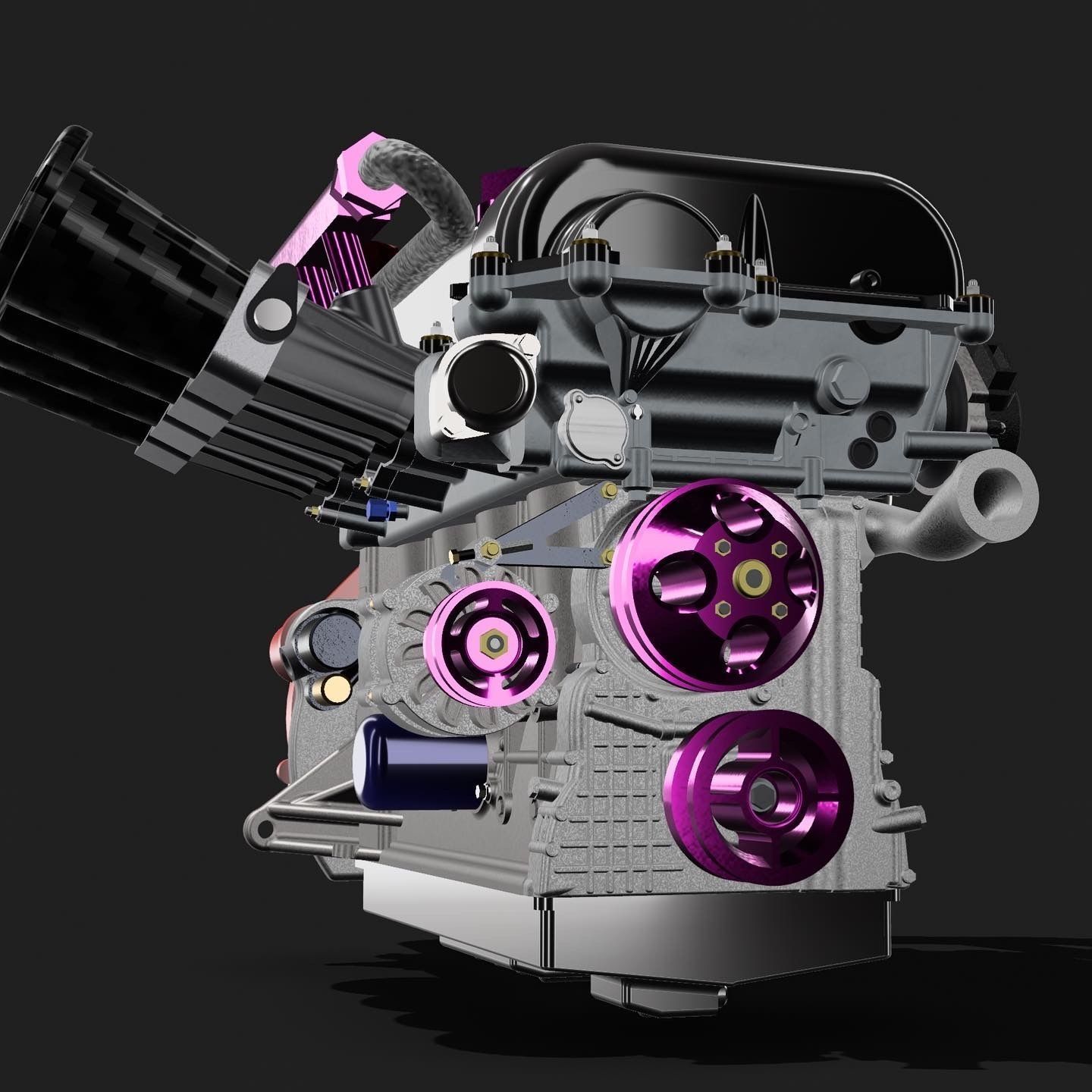 SR20 Engine x3 combos ITB Turbo Twin Turbo 3D model 3D printable | CGTrader