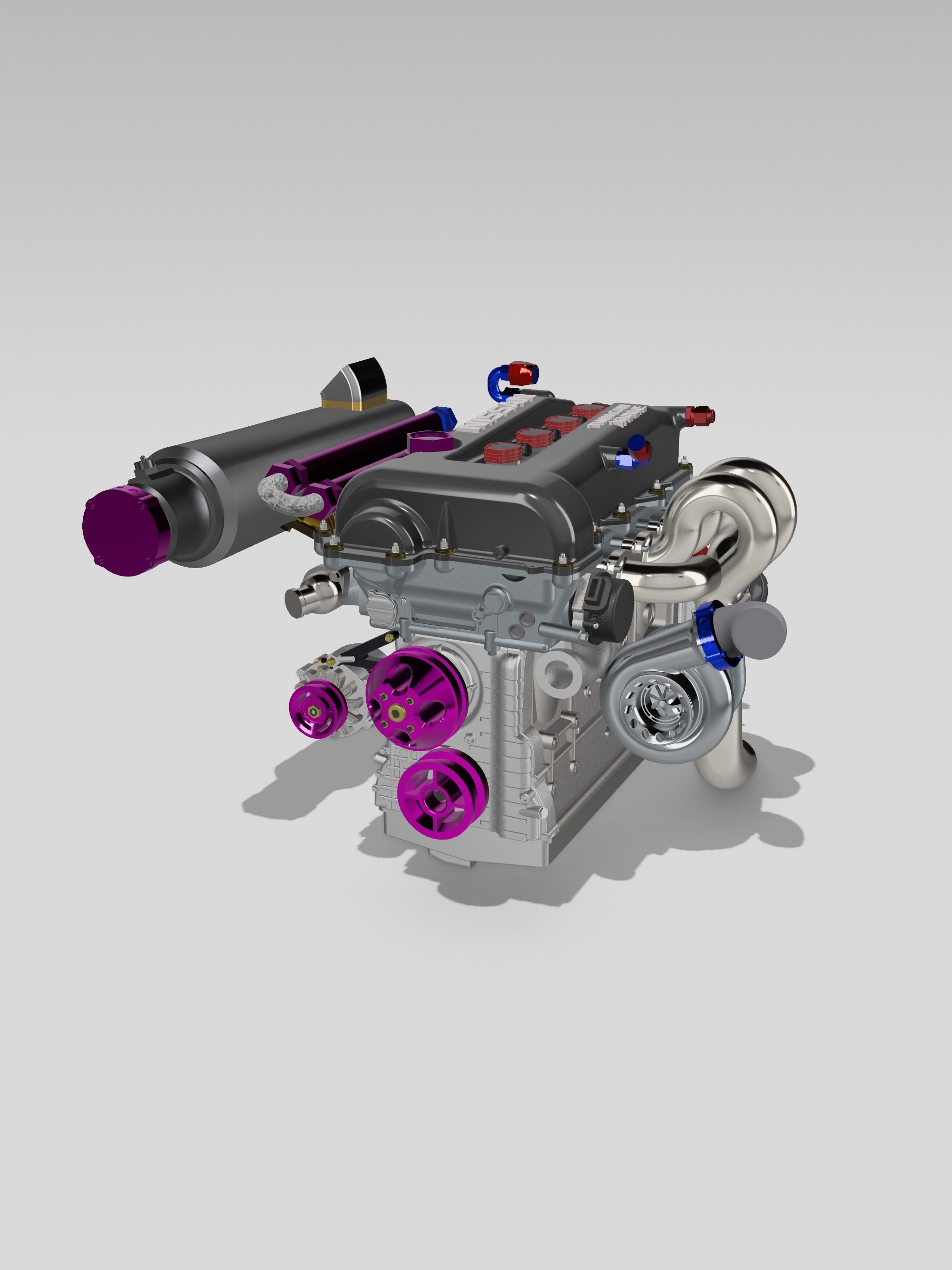 SR20 Engine x3 combos ITB Turbo Twin Turbo 3D model 3D printable | CGTrader
