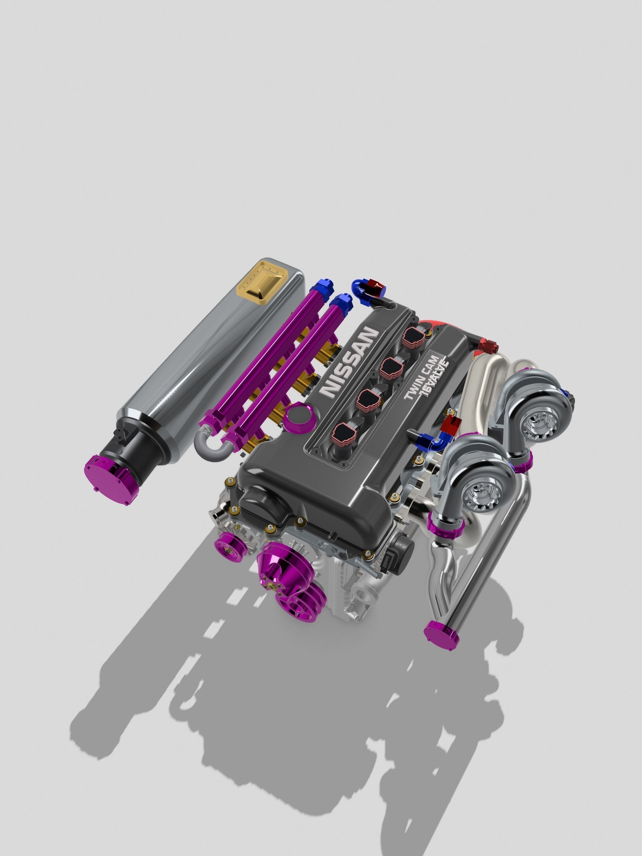 SR20 Engine x3 combos ITB Turbo Twin Turbo 3D model 3D printable | CGTrader