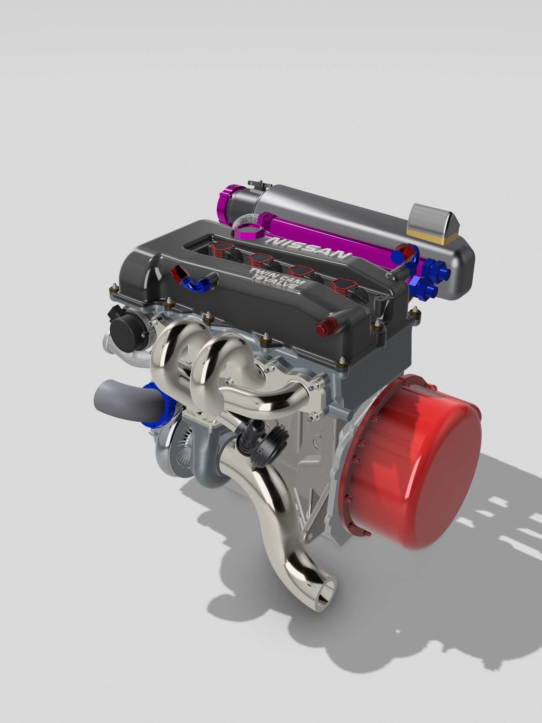 SR20 Engine x3 combos ITB Turbo Twin Turbo 3D model 3D printable | CGTrader