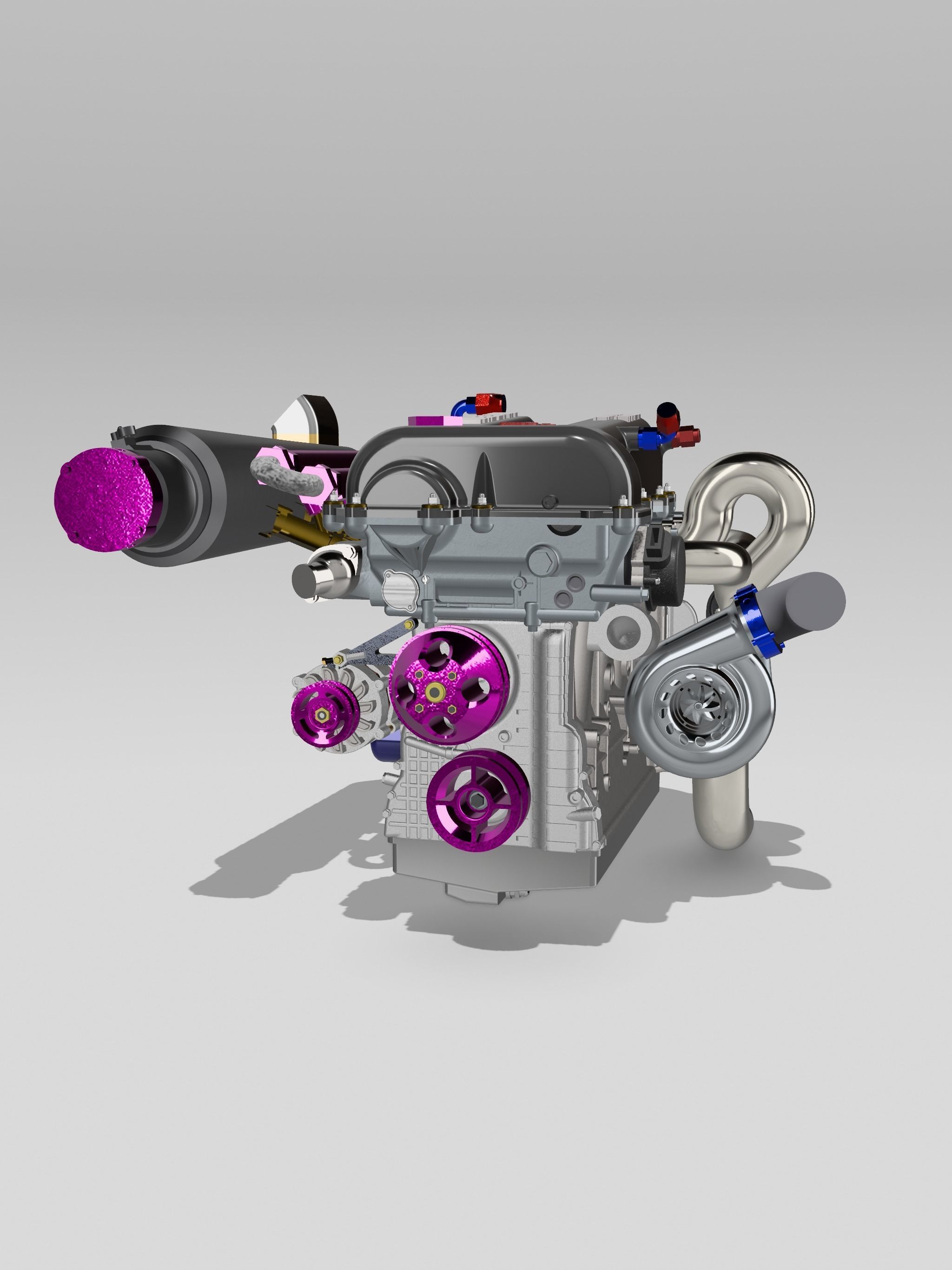 SR20 Engine x3 combos ITB Turbo Twin Turbo 3D model 3D printable | CGTrader