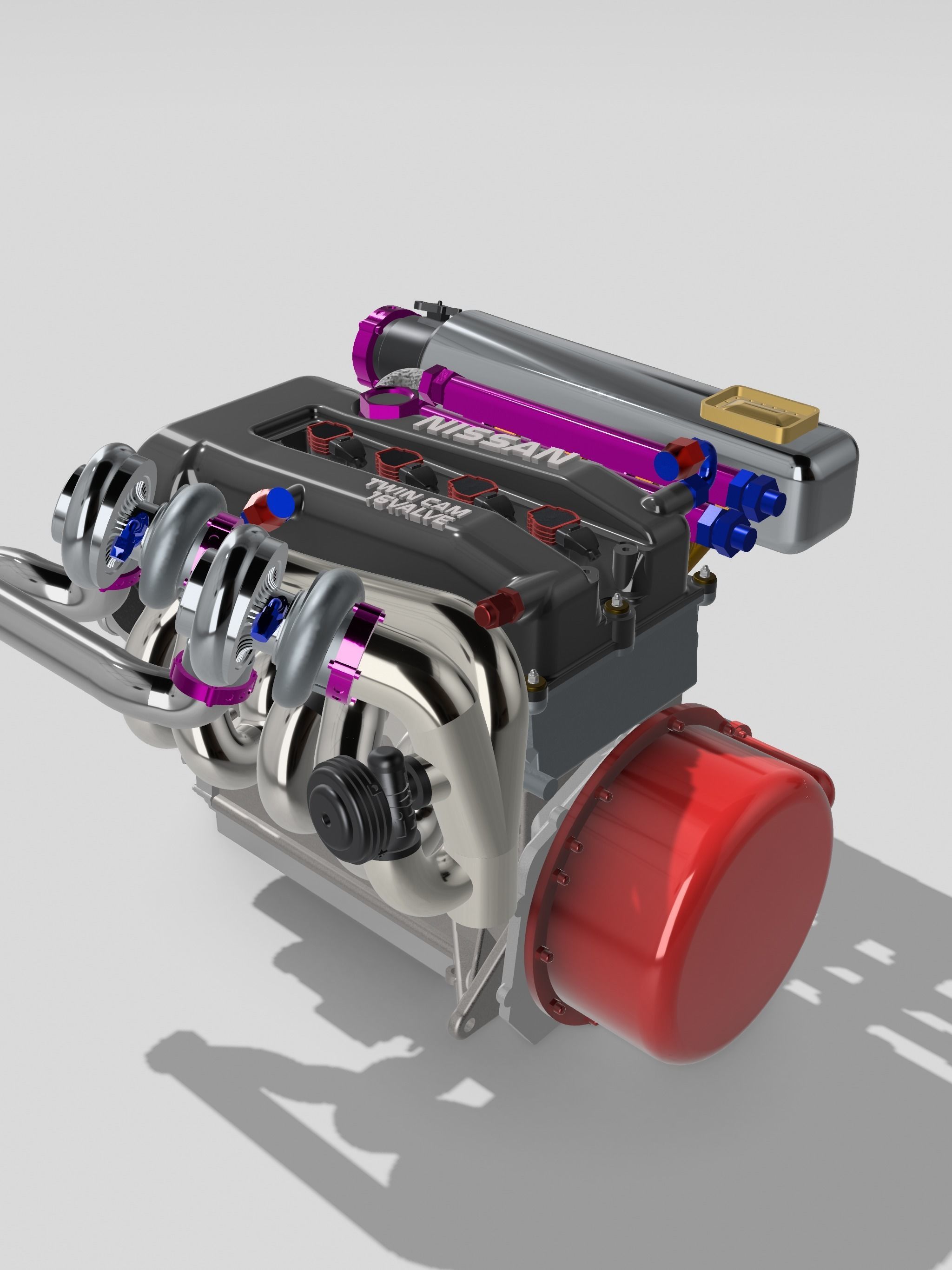 SR20 Engine x3 combos ITB Turbo Twin Turbo 3D model 3D printable | CGTrader