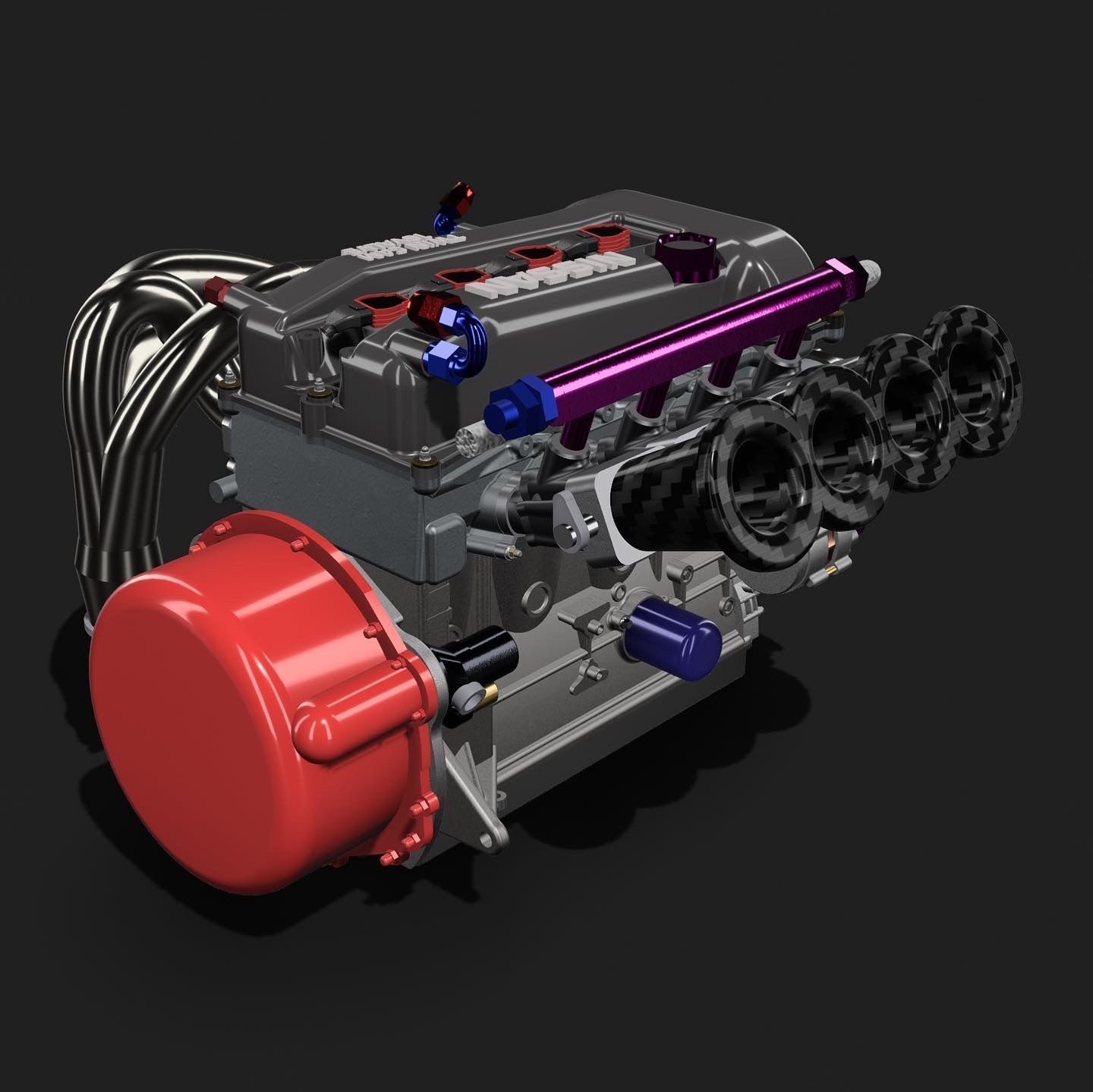 SR20 Engine x3 combos ITB Turbo Twin Turbo 3D model 3D printable | CGTrader