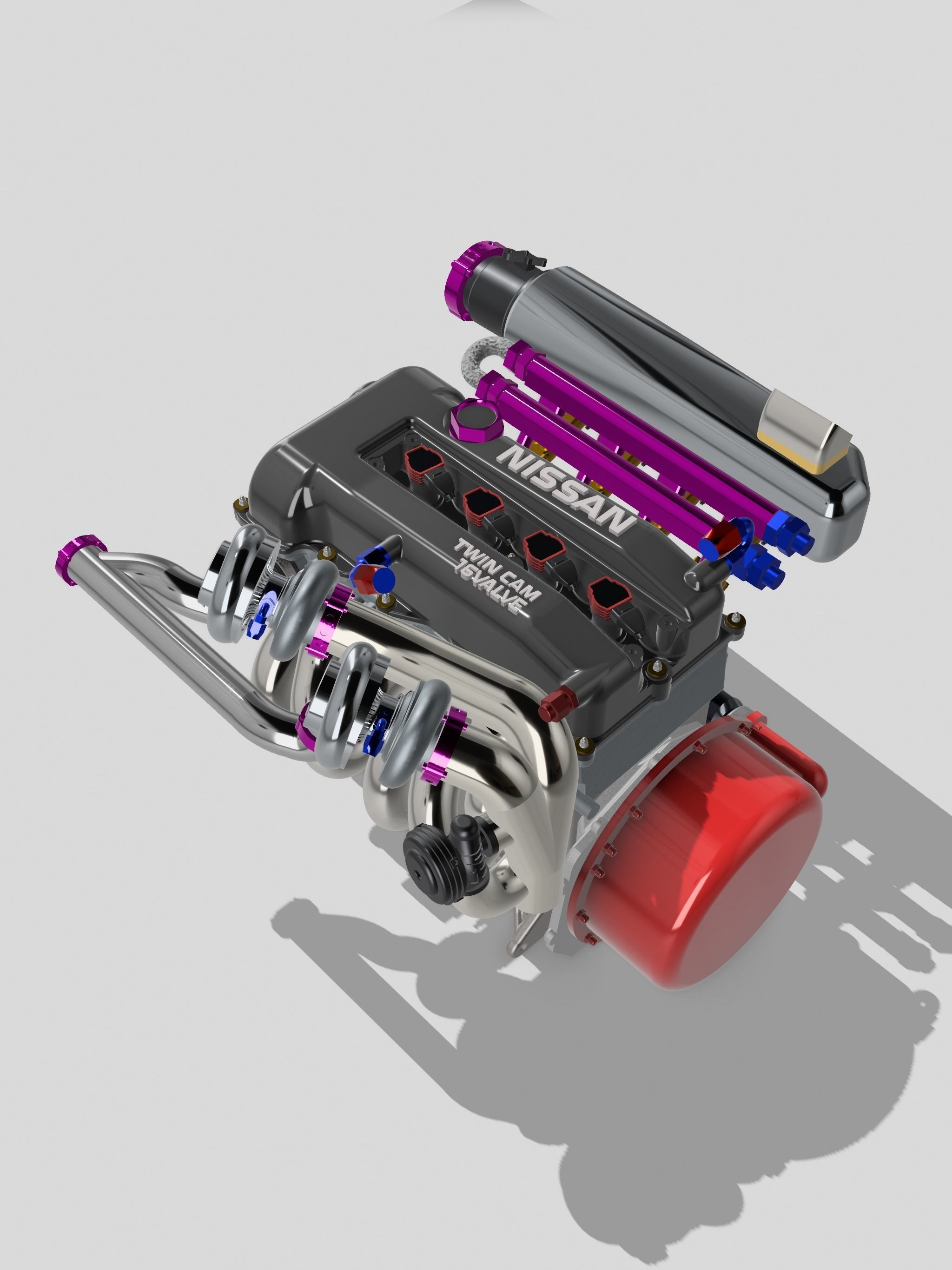SR20 Engine x3 combos ITB Turbo Twin Turbo 3D model 3D printable | CGTrader