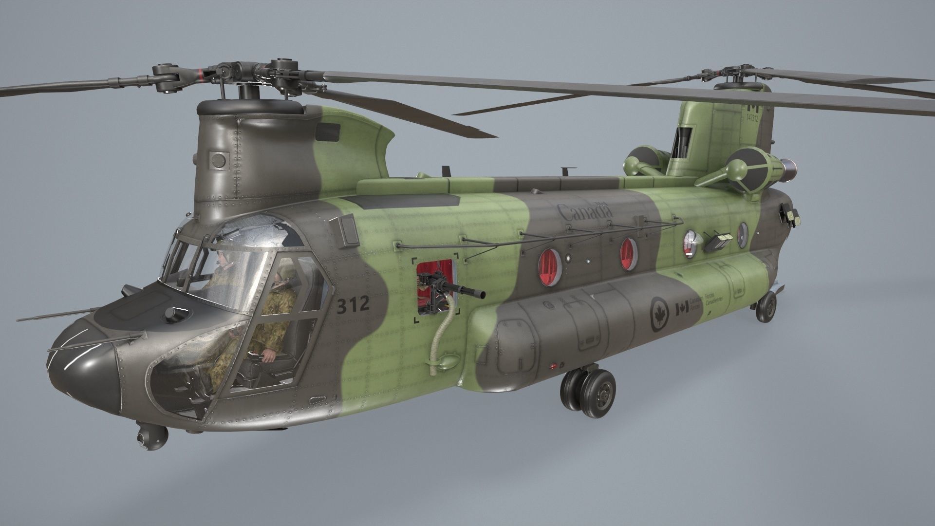 3D model CH-47 Chinook RCAF Complex Animation VR / AR / low-poly | CGTrader