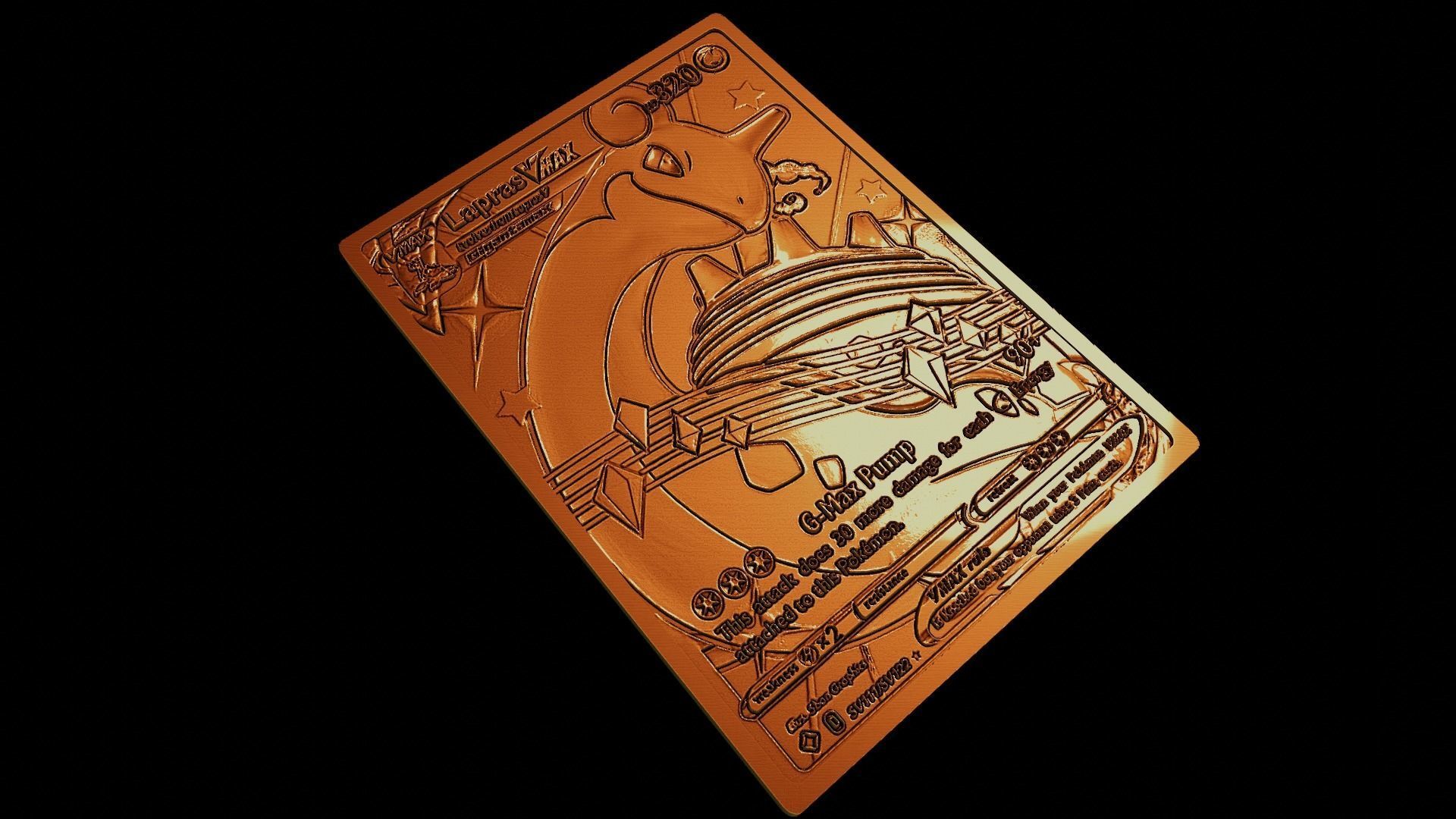 LAPRAS VMAX POKEMON CARD 3D model 3D printable | CGTrader