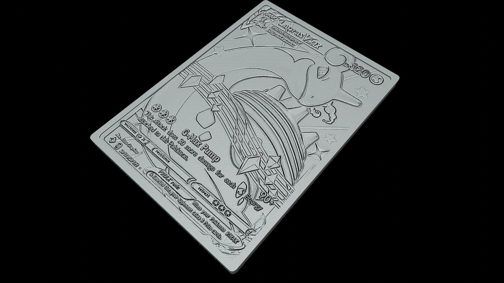 LAPRAS VMAX POKEMON CARD 3D model 3D printable | CGTrader