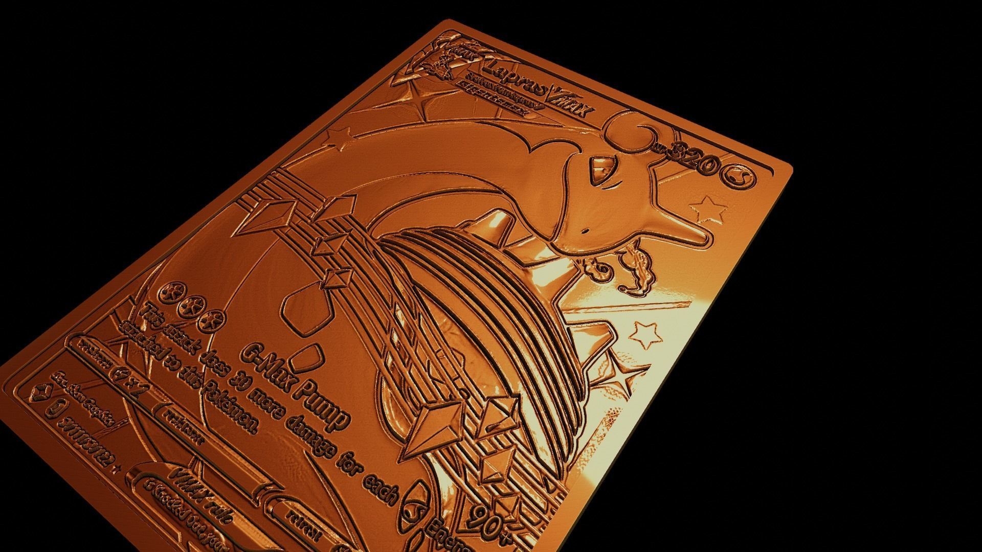 LAPRAS VMAX POKEMON CARD 3D model 3D printable | CGTrader