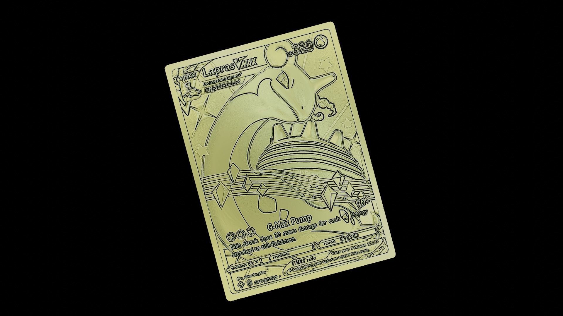 LAPRAS VMAX POKEMON CARD 3D model 3D printable | CGTrader