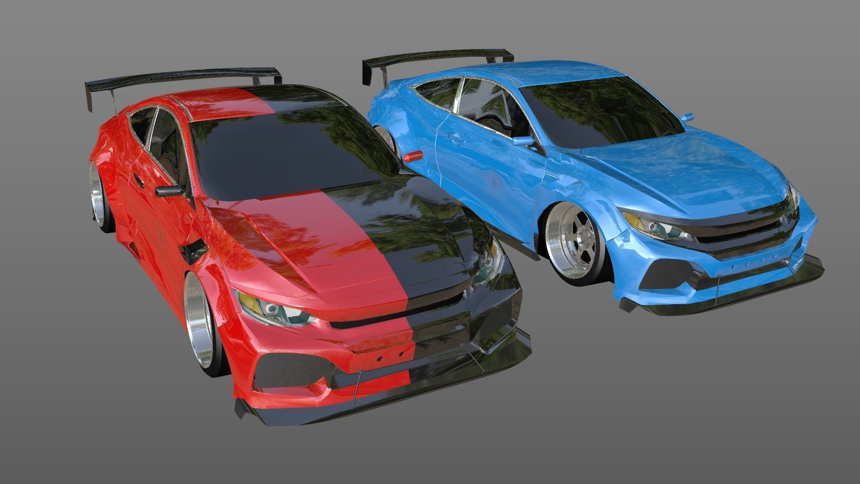 Honda Civic Si custom 2017 3D Model Midpoly 3D model | CGTrader