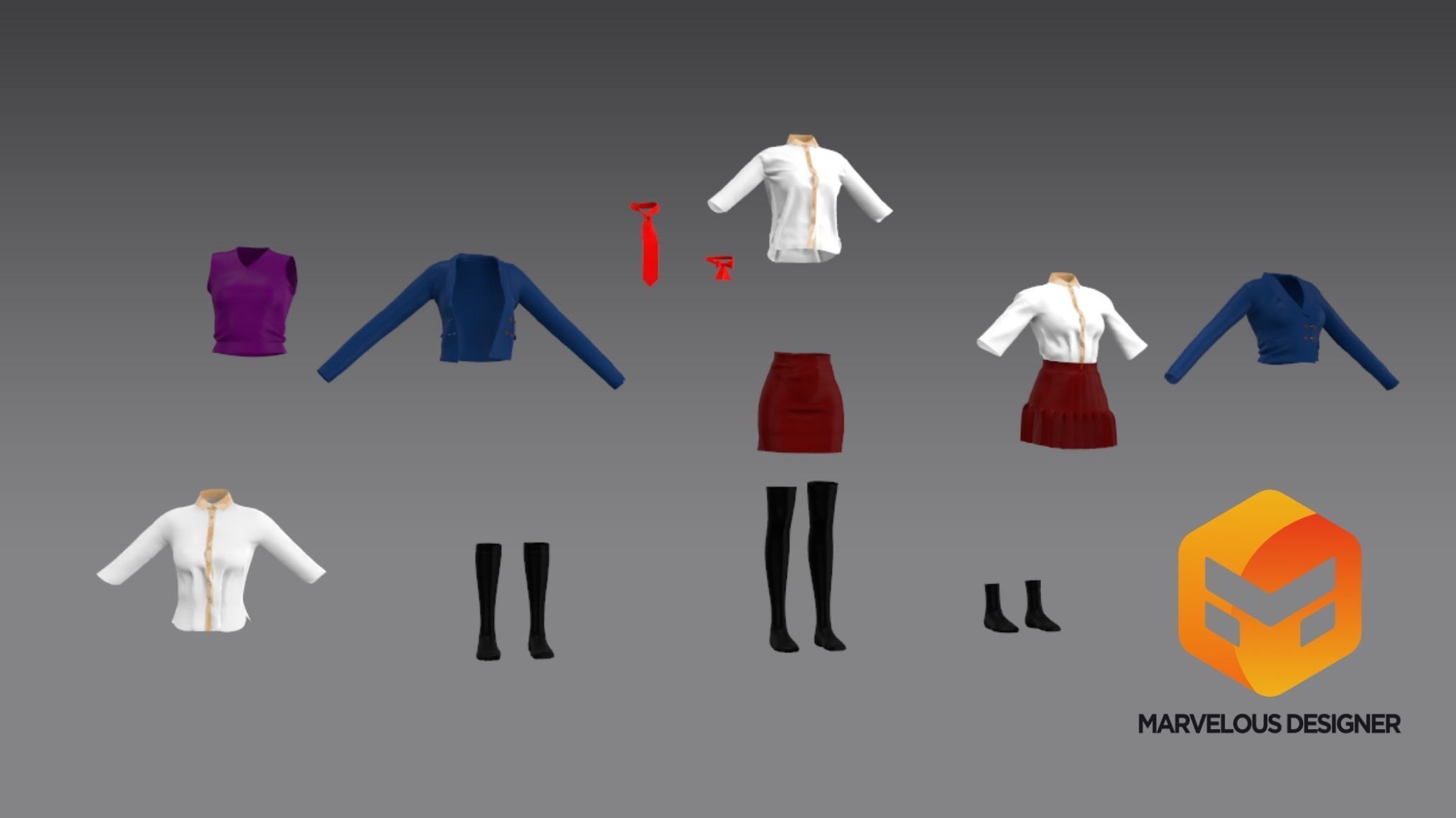 3D model Uniform Girl - GameReady VR / AR / low-poly | CGTrader