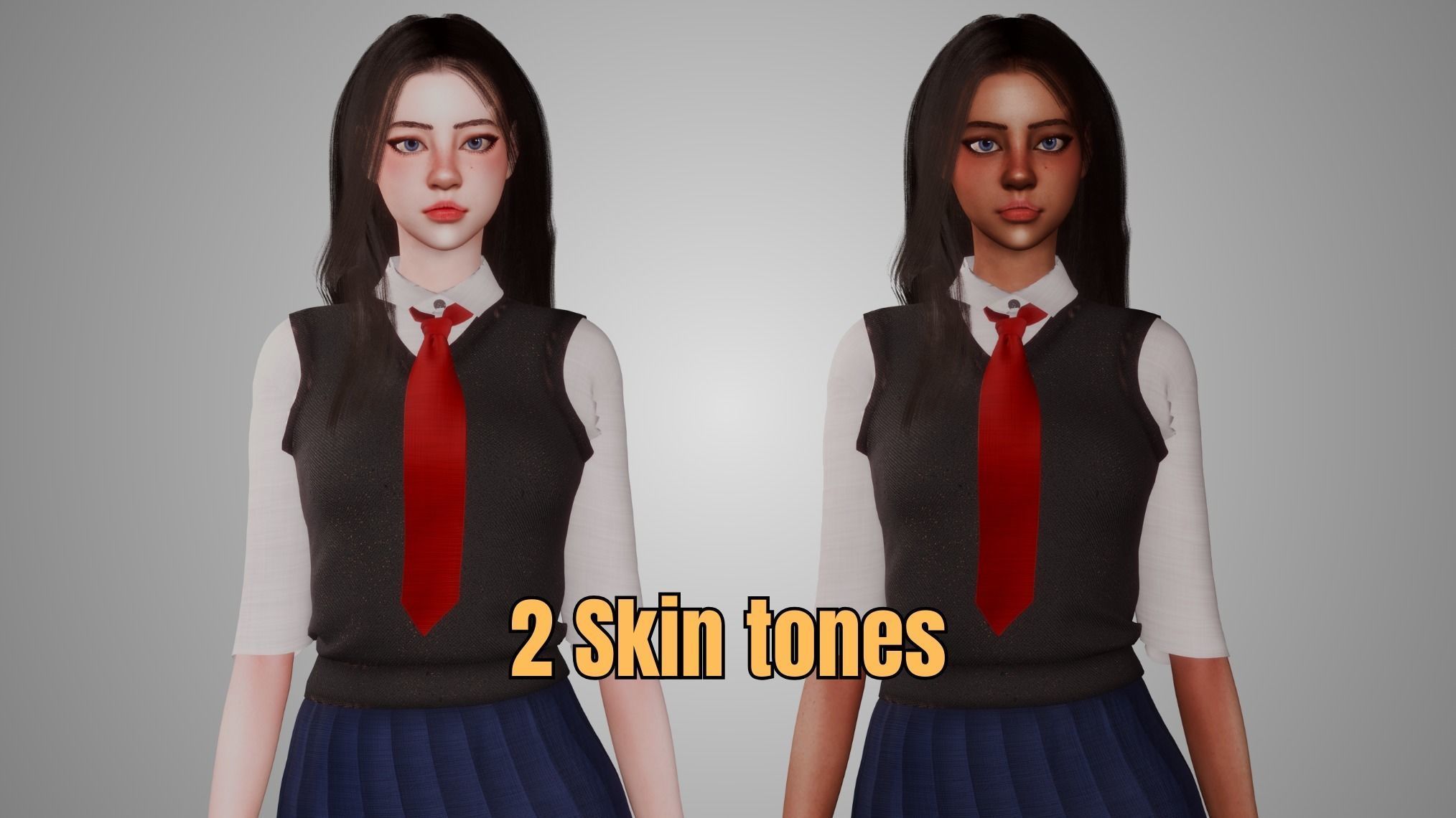 3D model Uniform Girl - GameReady VR / AR / low-poly | CGTrader