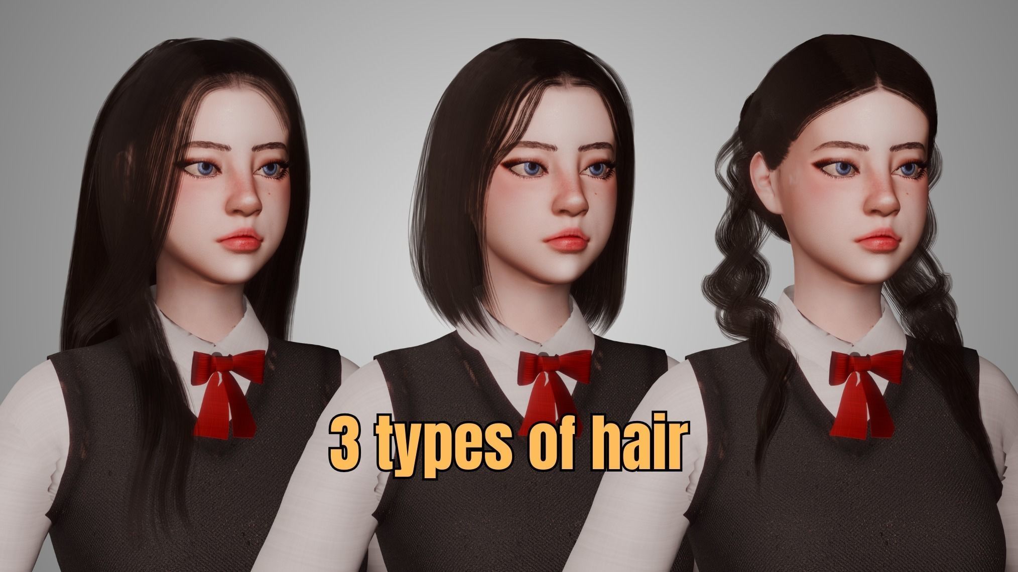 3D model Uniform Girl - GameReady VR / AR / low-poly | CGTrader