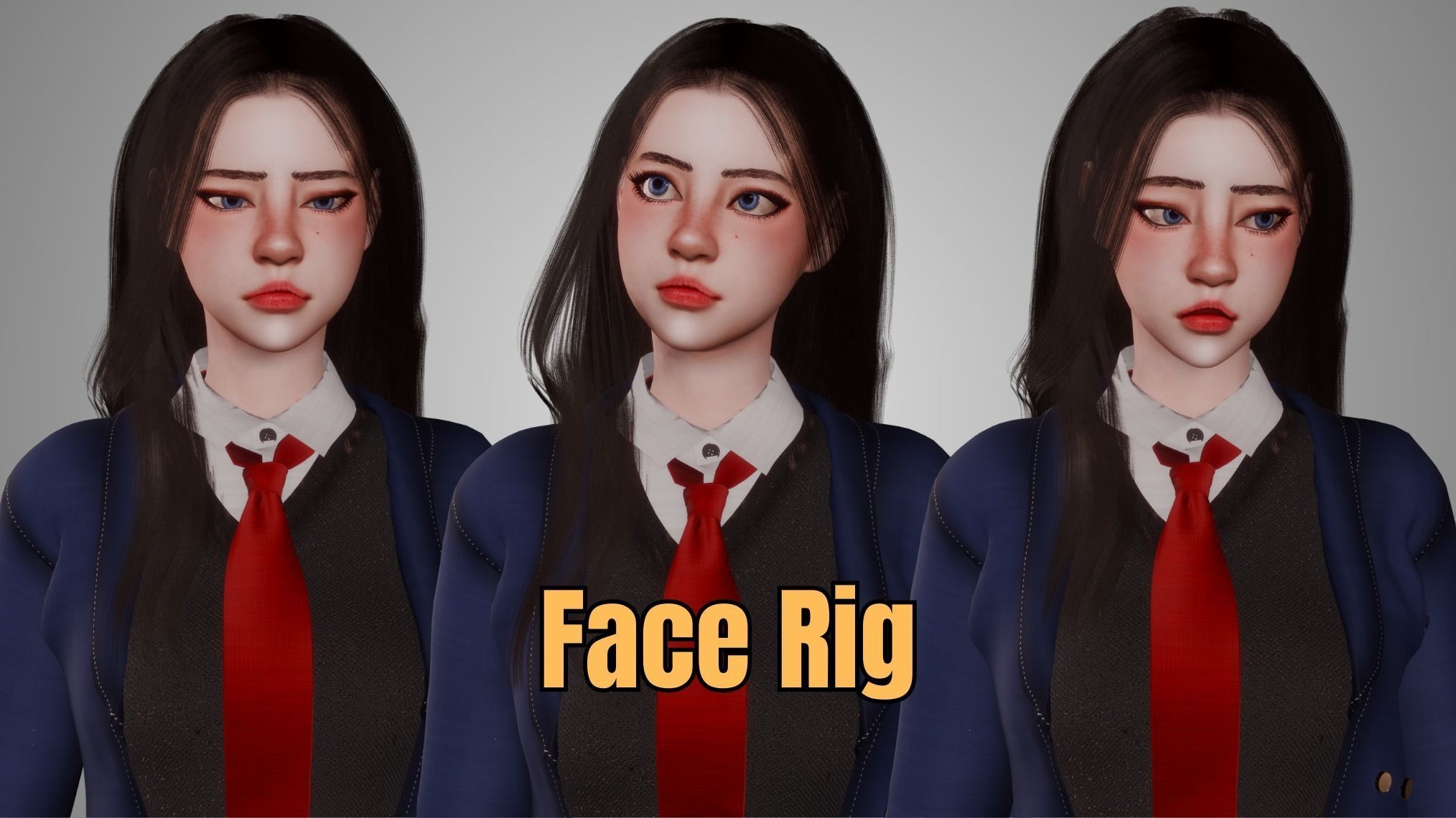 3D model Uniform Girl - GameReady VR / AR / low-poly | CGTrader