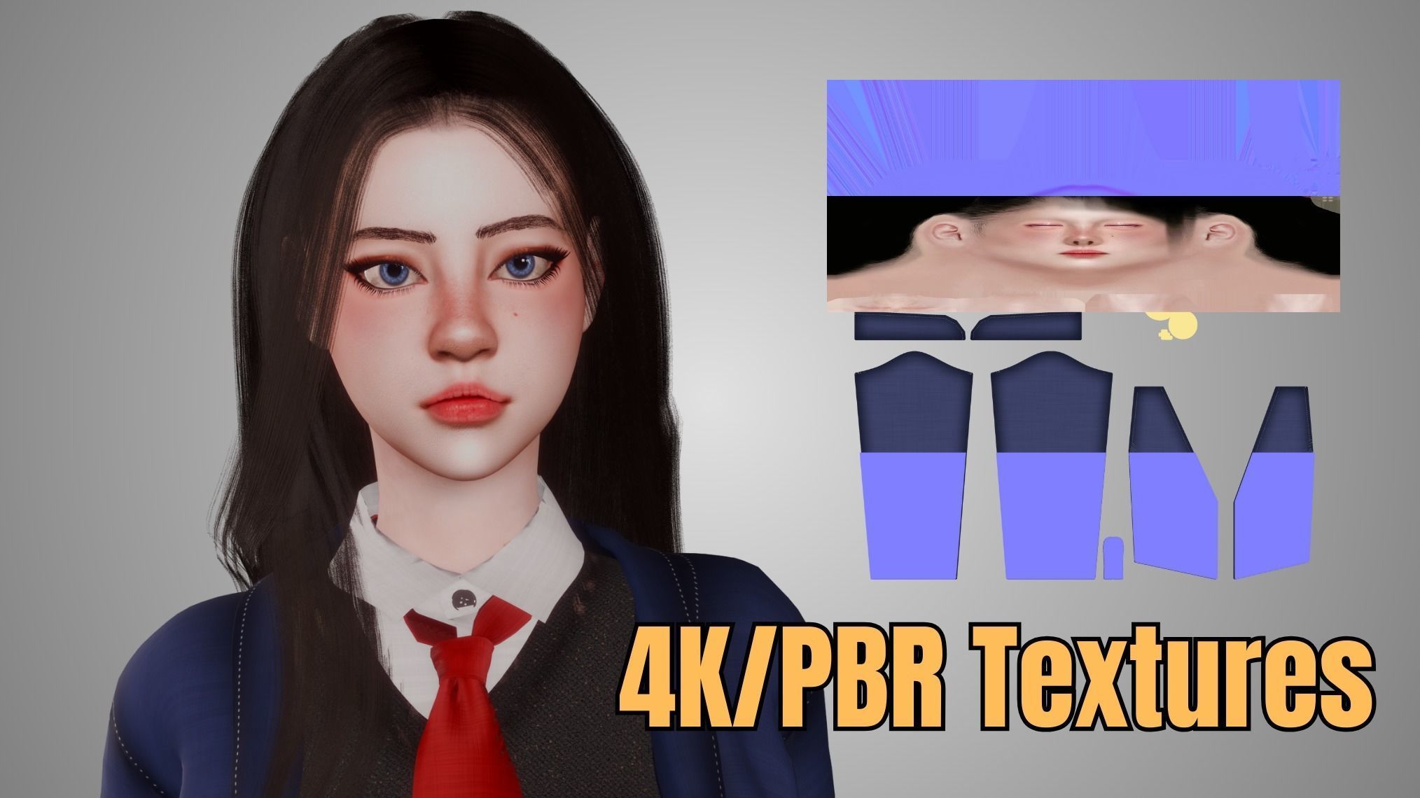 3D model Uniform Girl - GameReady VR / AR / low-poly | CGTrader