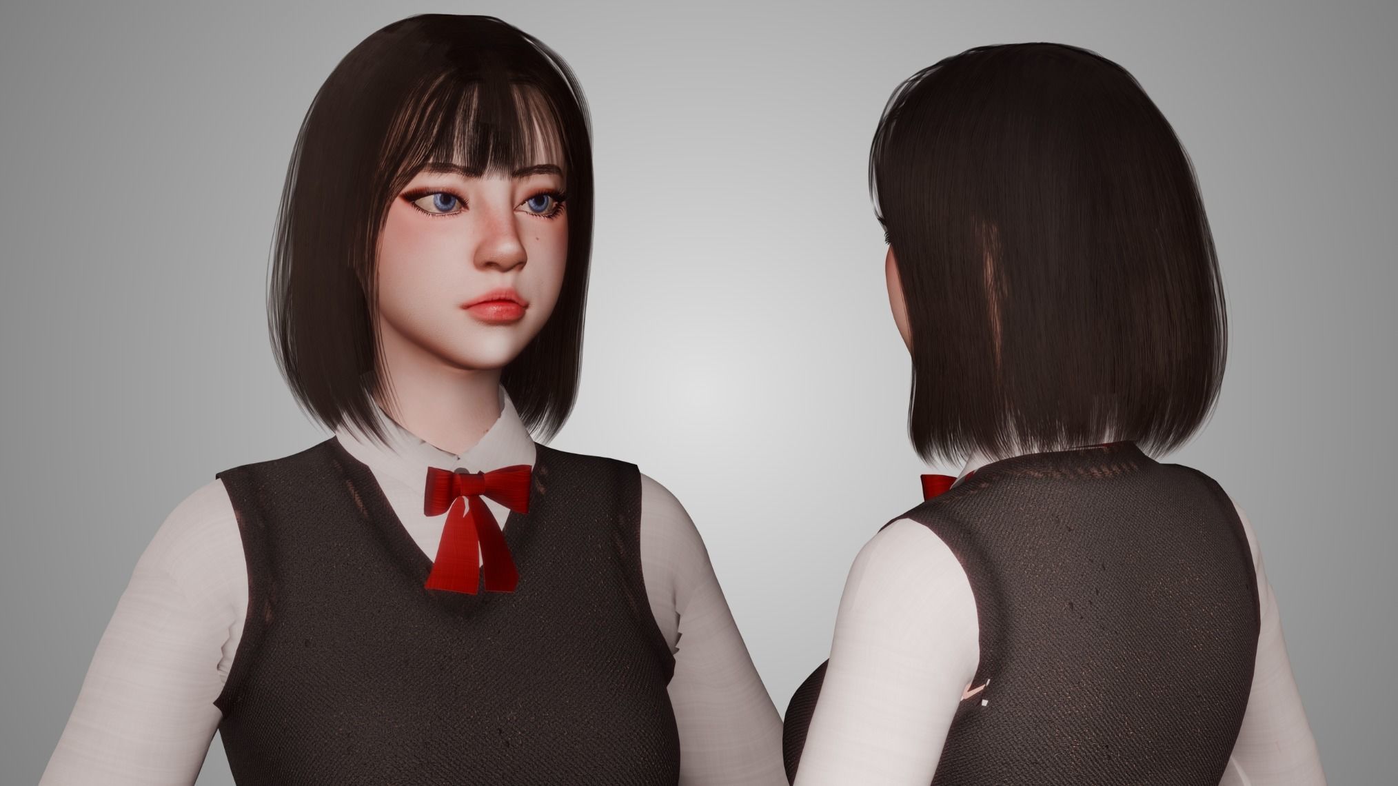 3D model Uniform Girl - GameReady VR / AR / low-poly | CGTrader