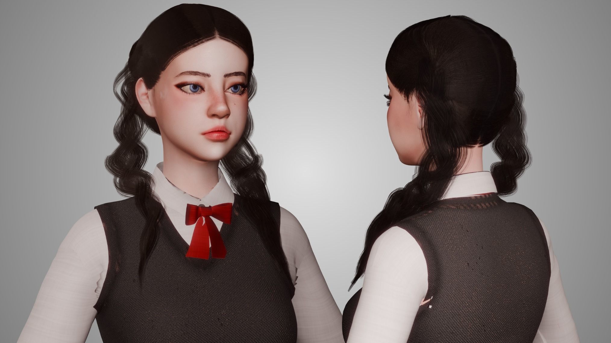 3D model Uniform Girl - GameReady VR / AR / low-poly | CGTrader