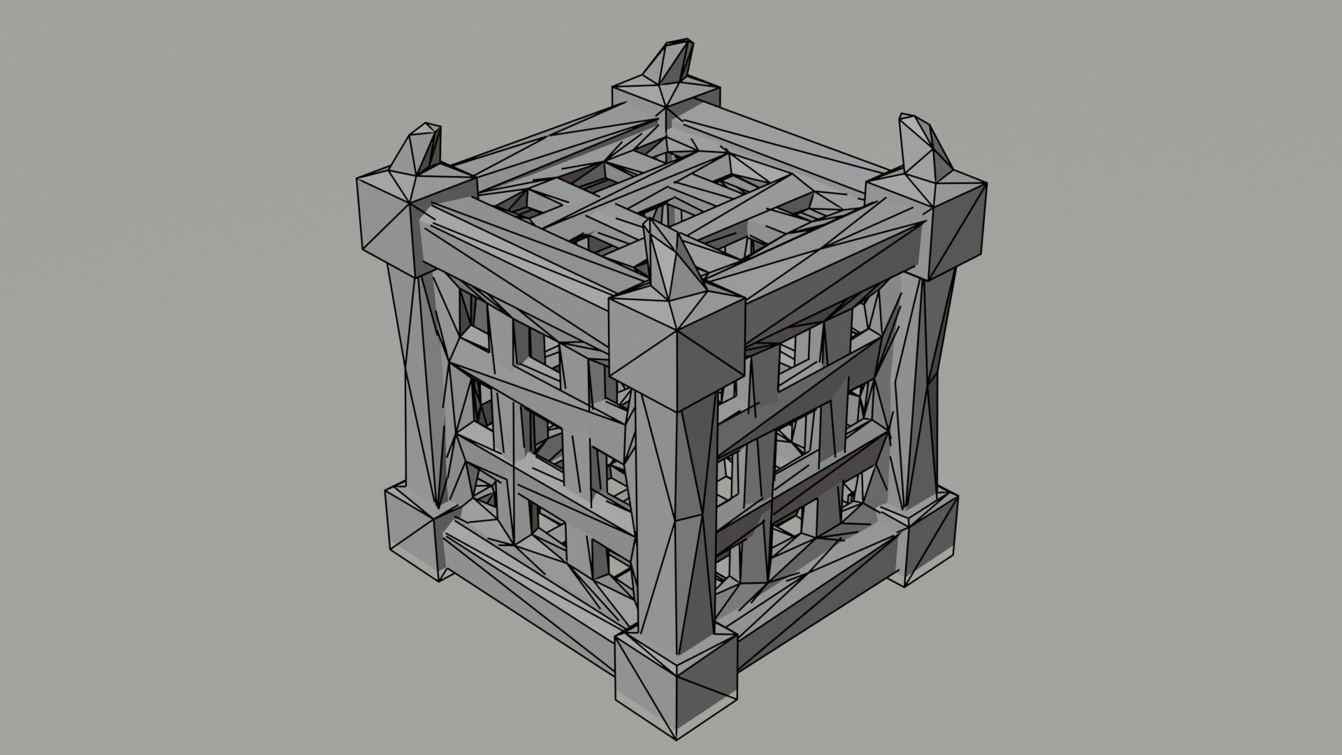 3D model Cartoon medieval cage Polygonal Style VR / AR / low-poly ...