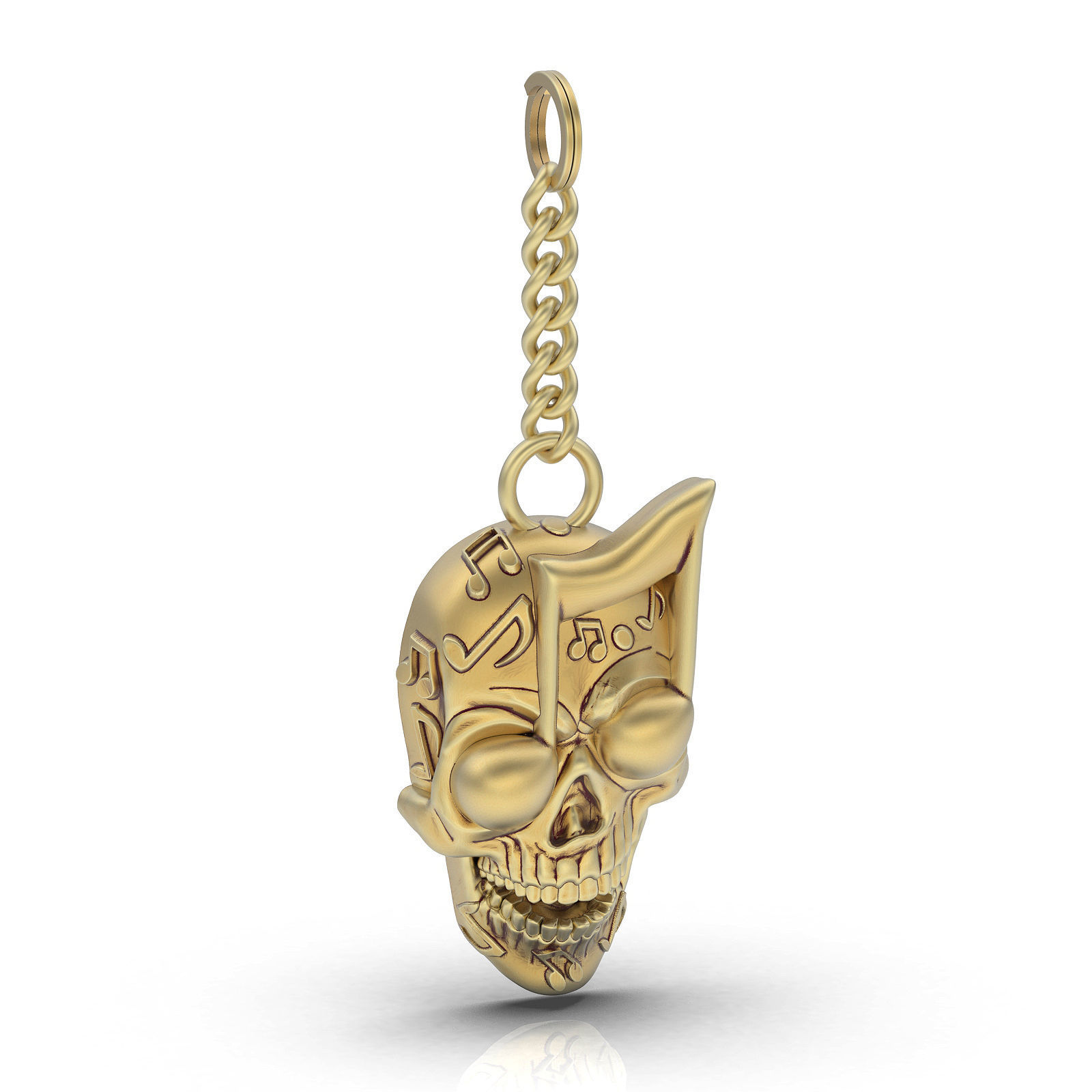 music note pop rap skull key holder gold jewelry printable 3D 3D model ...