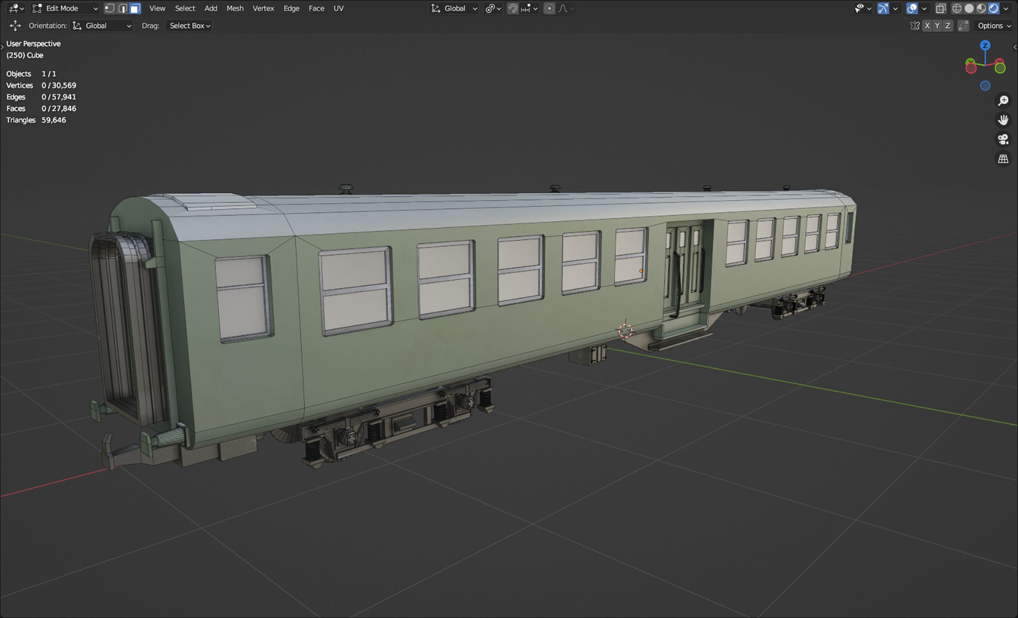 French passenger railcar 3D model | CGTrader