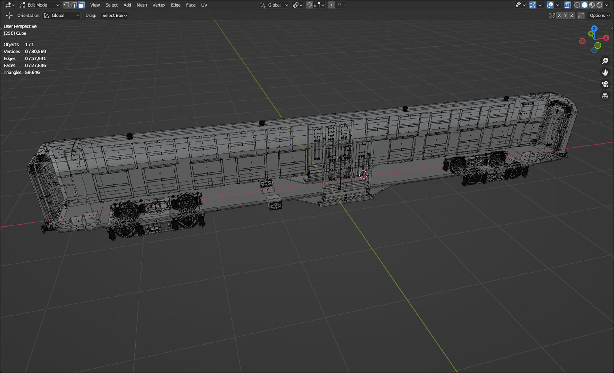 French passenger railcar 3D model | CGTrader