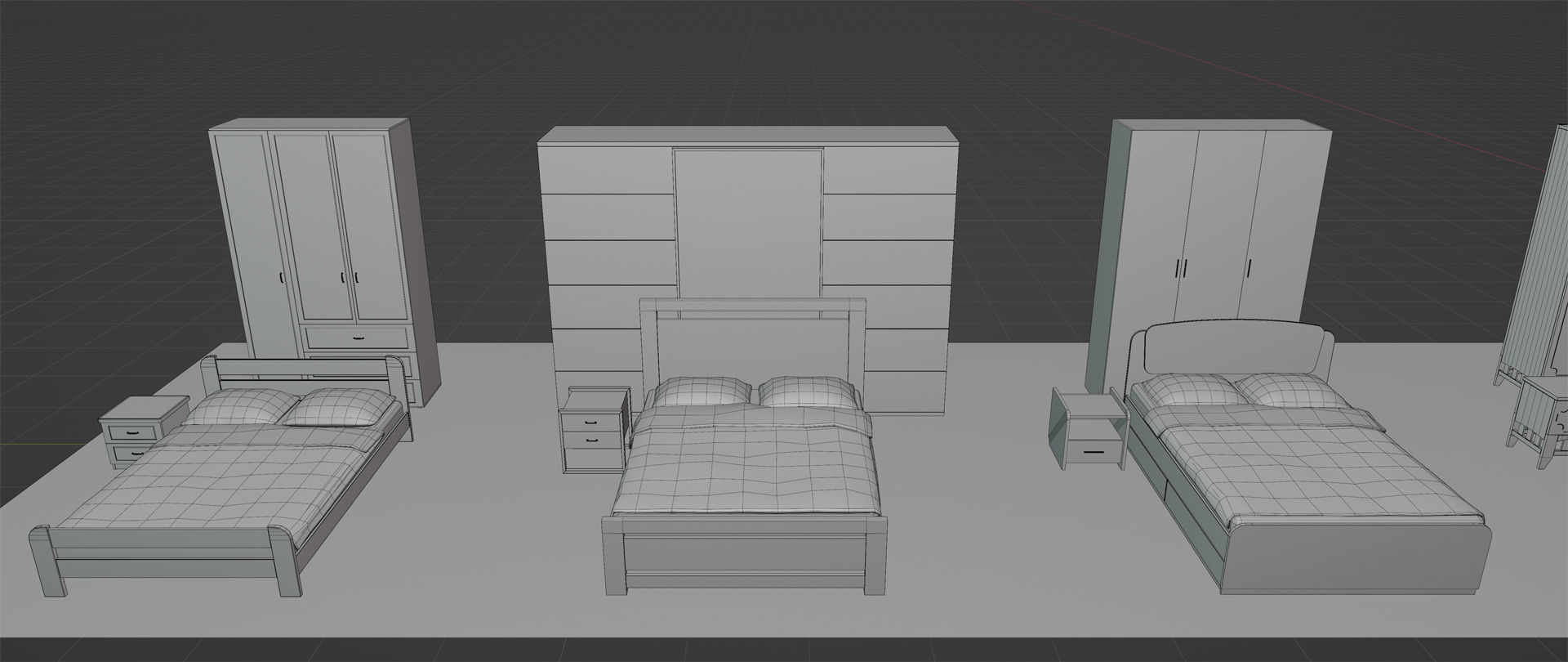 LowPoly Bedrom Furniture Pack 3D model | CGTrader