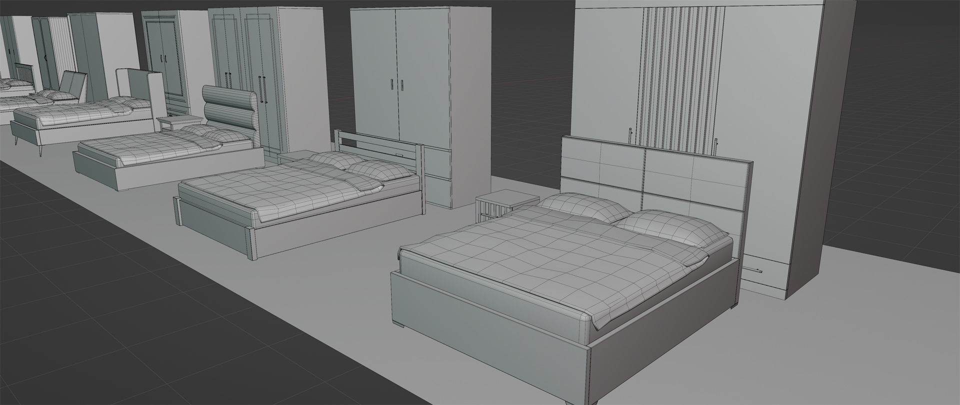 LowPoly Bedrom Furniture Pack 3D model | CGTrader