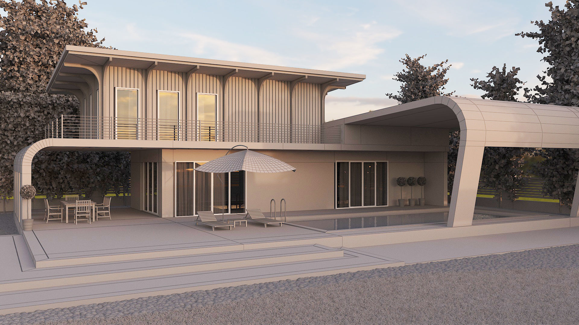 Villa 3D scene environment free 3D model | CGTrader