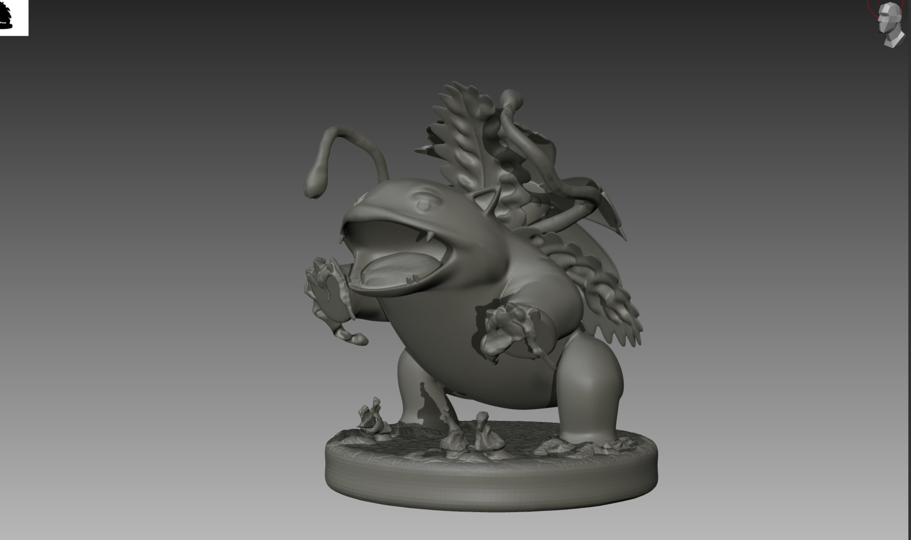 Venusaur on hind legs Pokemon OBJ STL 3D model 3D printable | CGTrader
