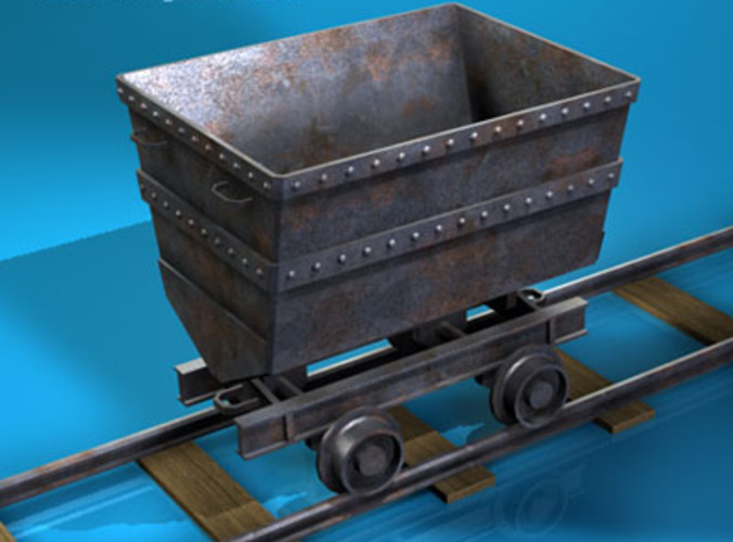 Mine cart 3D Model .obj .3ds .c4d .dxf - CGTrader.com