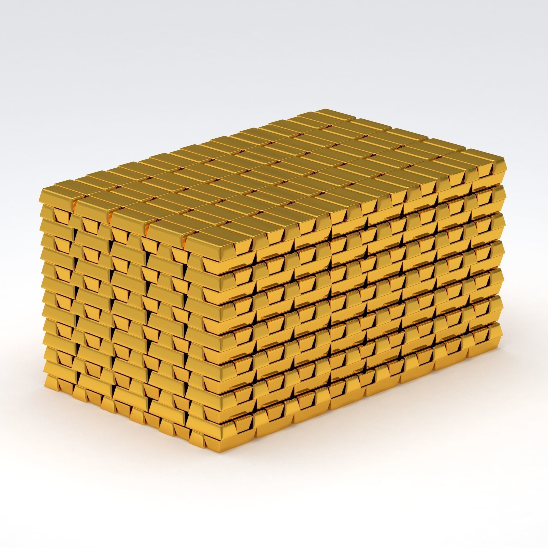 Gold Bars Stack 3D model | CGTrader