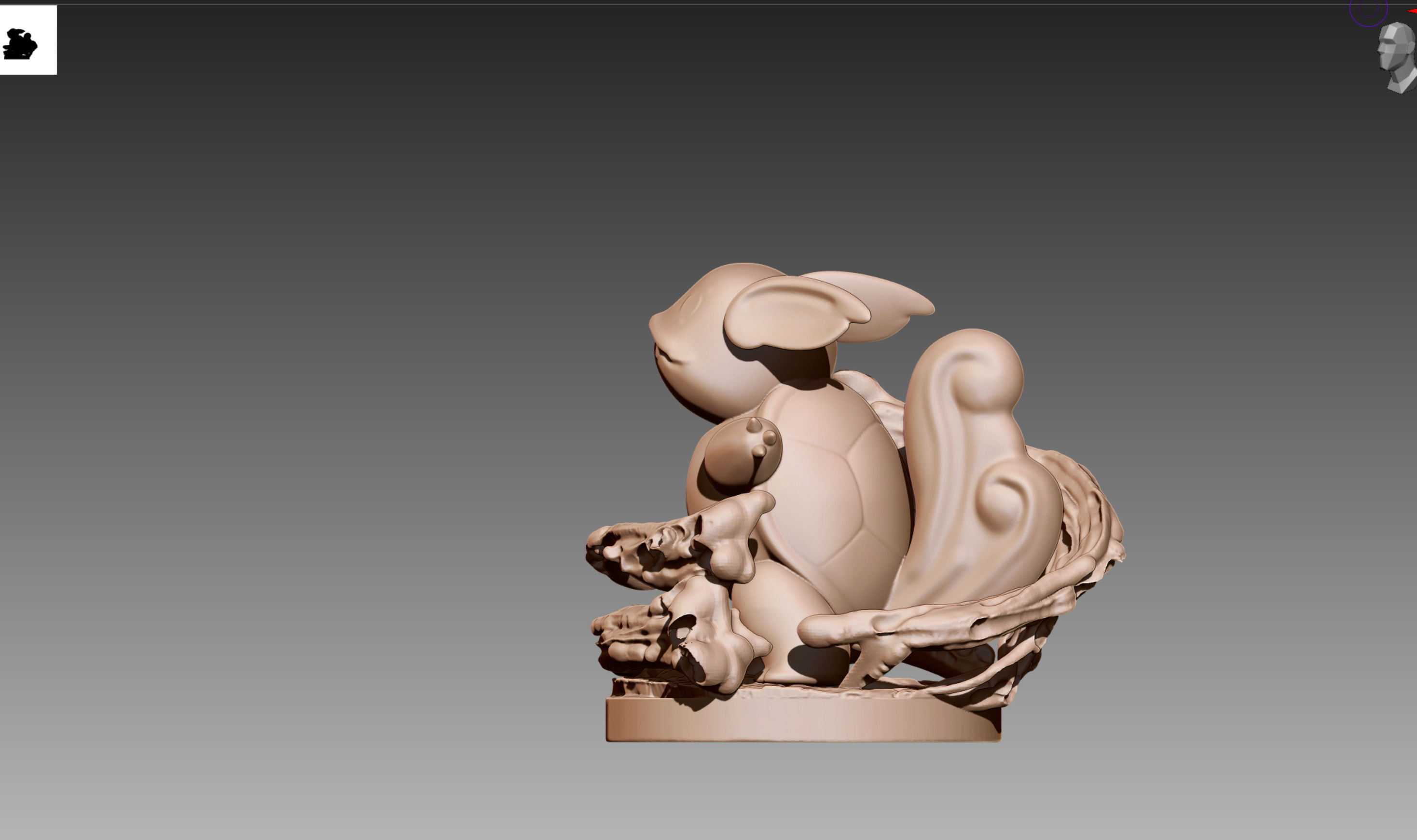 Wartortle Pokemon OBJ STL 3D model 3D printable | CGTrader