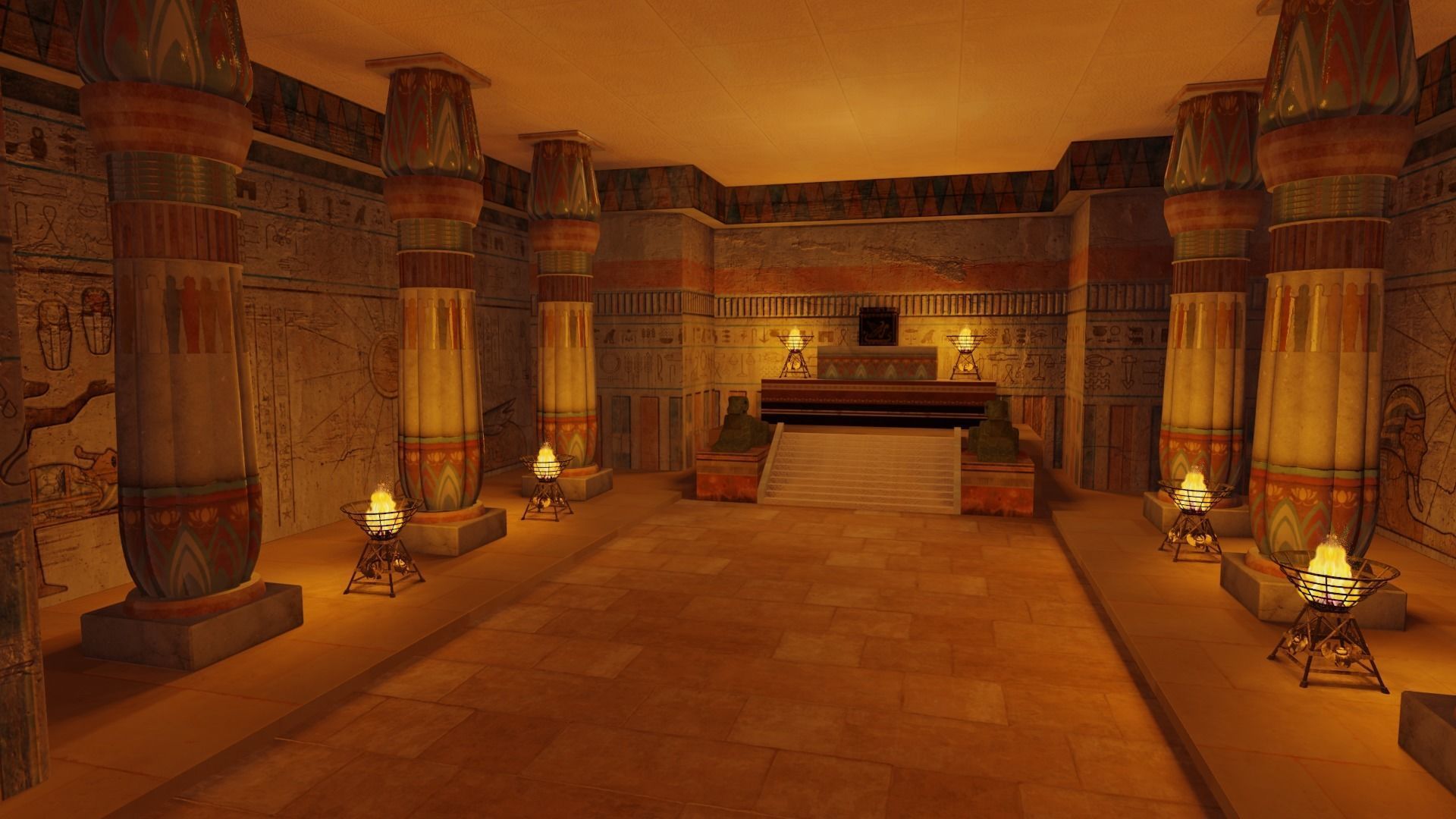 Ancient Egypt Chamber with Secret Box 3D model | CGTrader