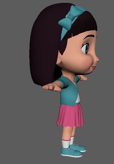 3D model Cute Cartoon Little Young Girl Character 3D Model VR / AR ...