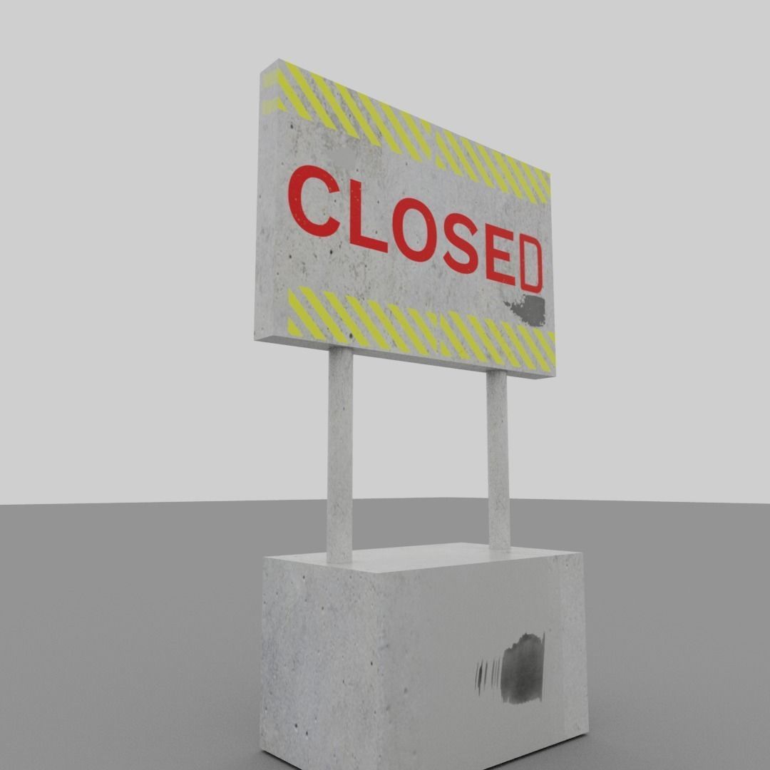 3D model Closed sign VR / AR / low-poly | CGTrader