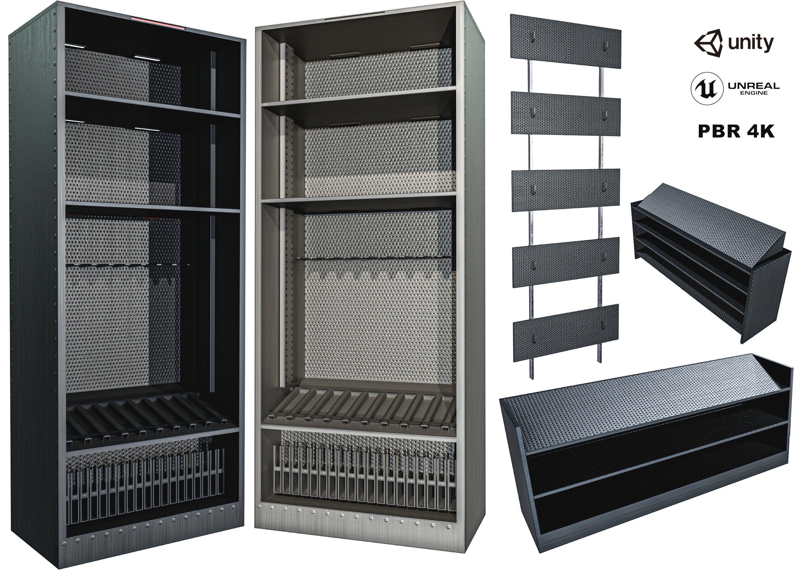 3D model Gun Storage Rack Pack VR / AR / low-poly | CGTrader