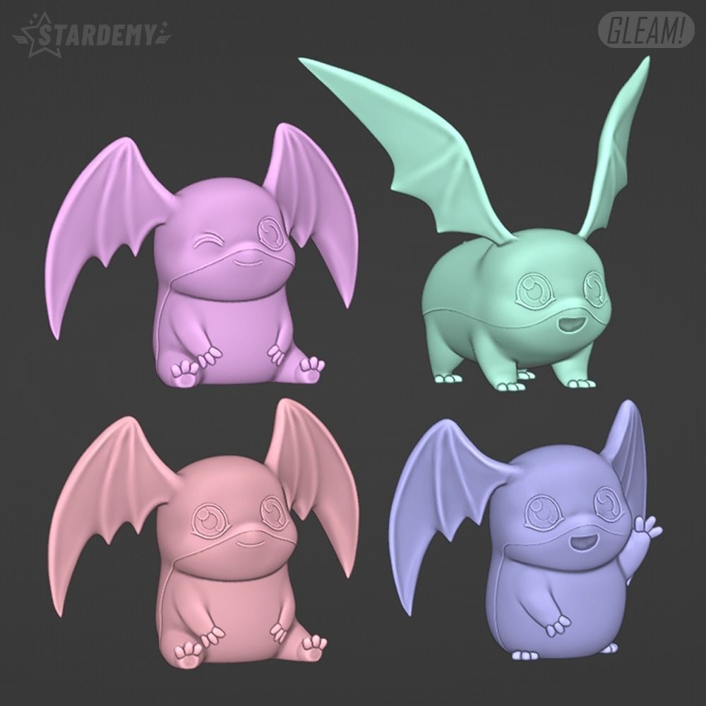 Patamon Chibi 4 models Easy Print Digimon Adventure 3D model 3D ...