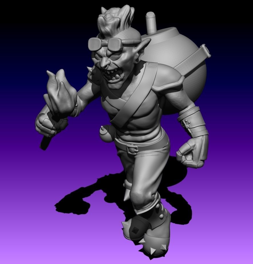 Goblin Sapper ver 2 -goblin with bomb 3D model 3D printable | CGTrader