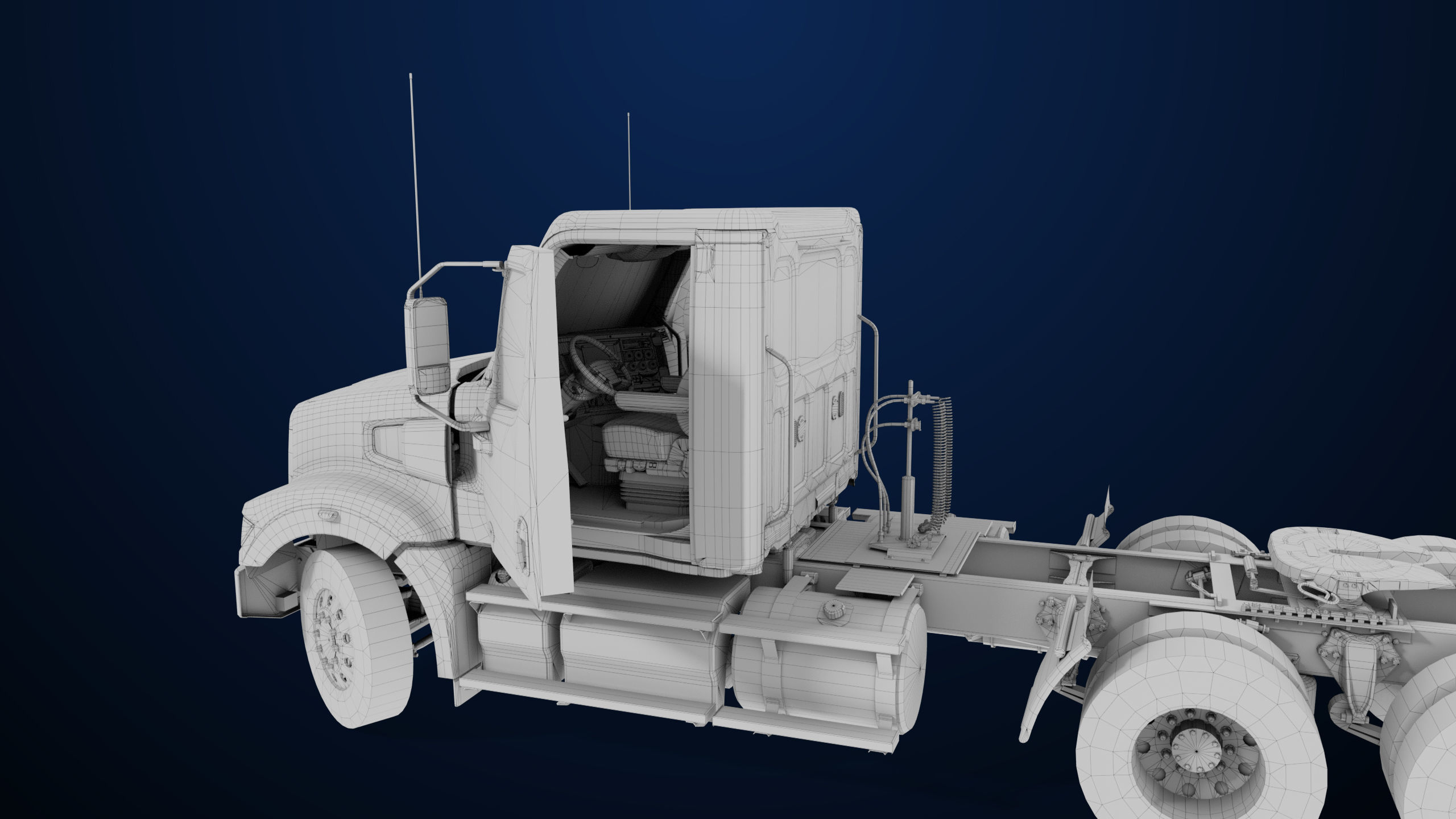 3D model Heavy Truck Chassis 01 All PBR Unity UE Textures VR / AR / low ...