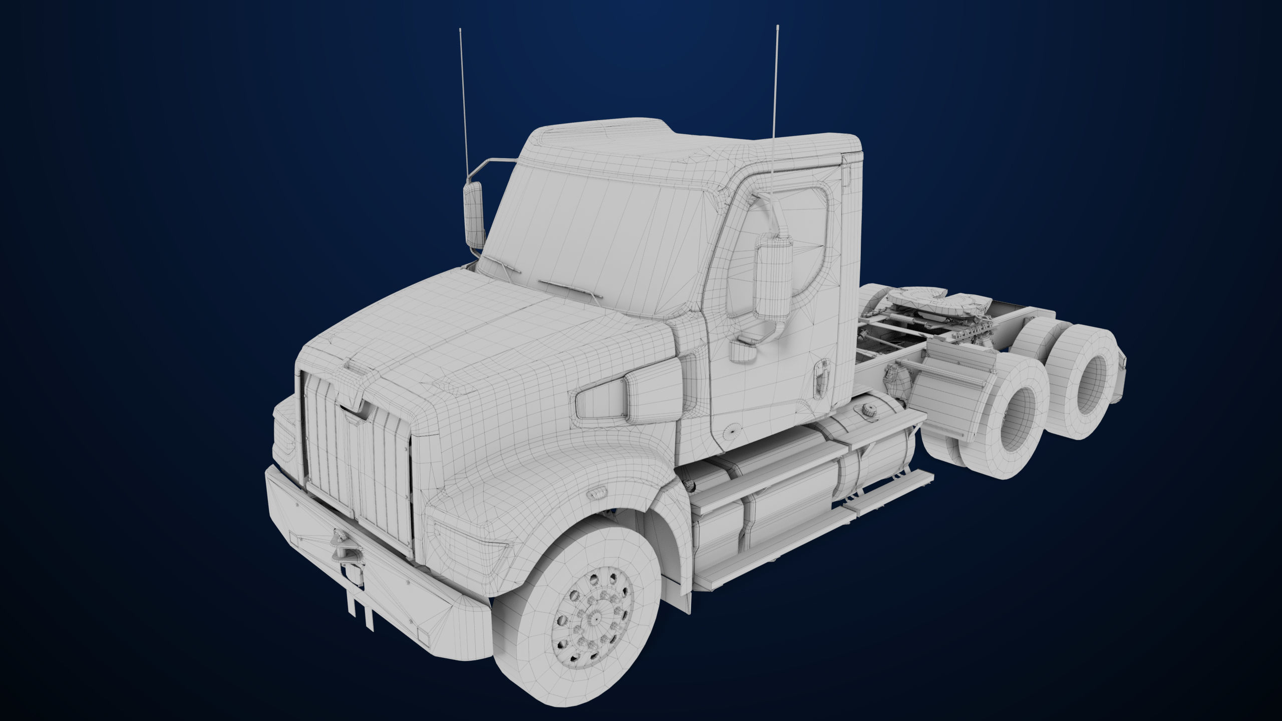 3D model Heavy Truck Chassis 01 All PBR Unity UE Textures VR / AR / low ...