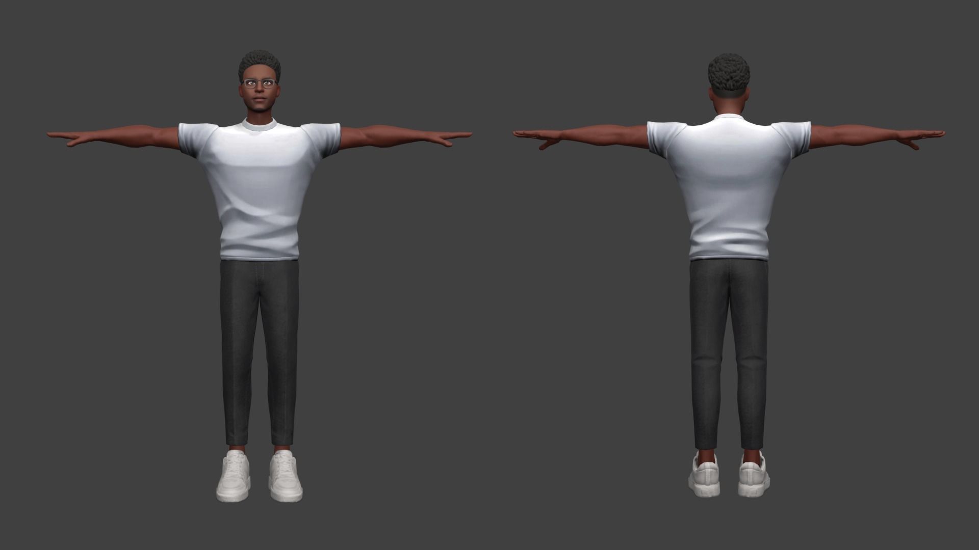 3D model Cartoon Black Man Samual T-pose VR / AR / low-poly | CGTrader