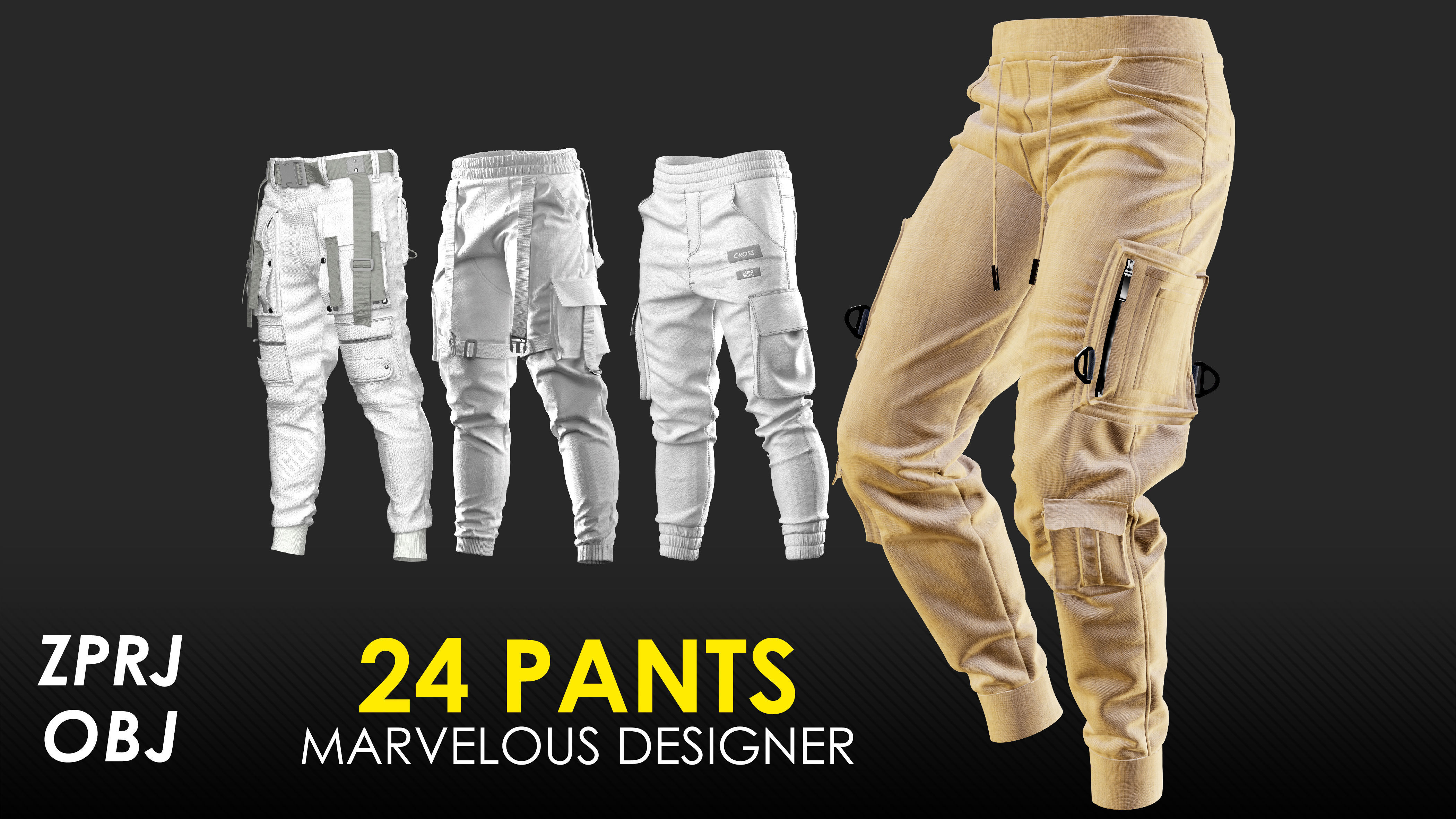 24 Pants - Base Mesh 3D model | CGTrader