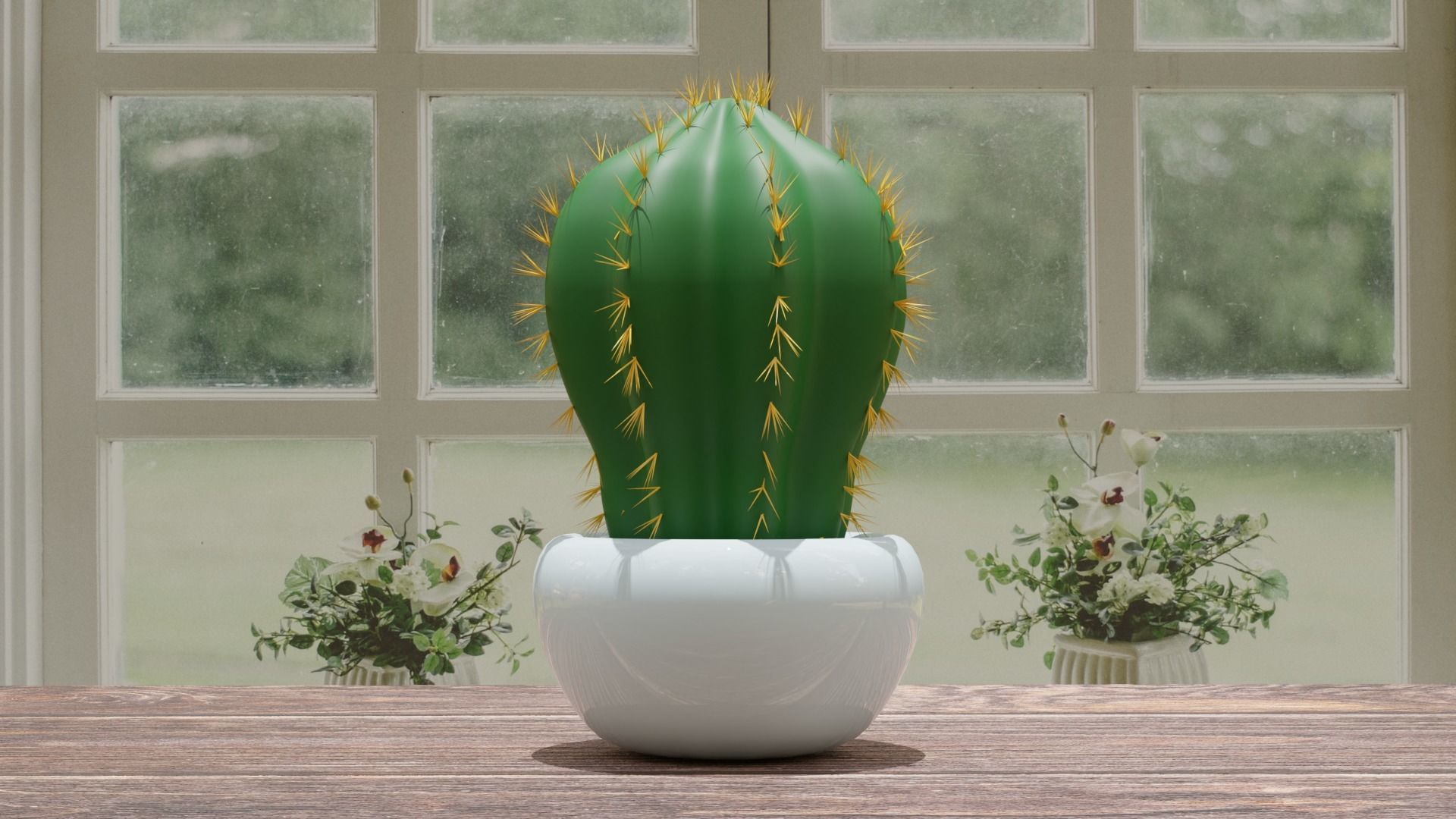 3D model Realistic Cactus Plant 3D Model - Blender Cycles Render VR ...
