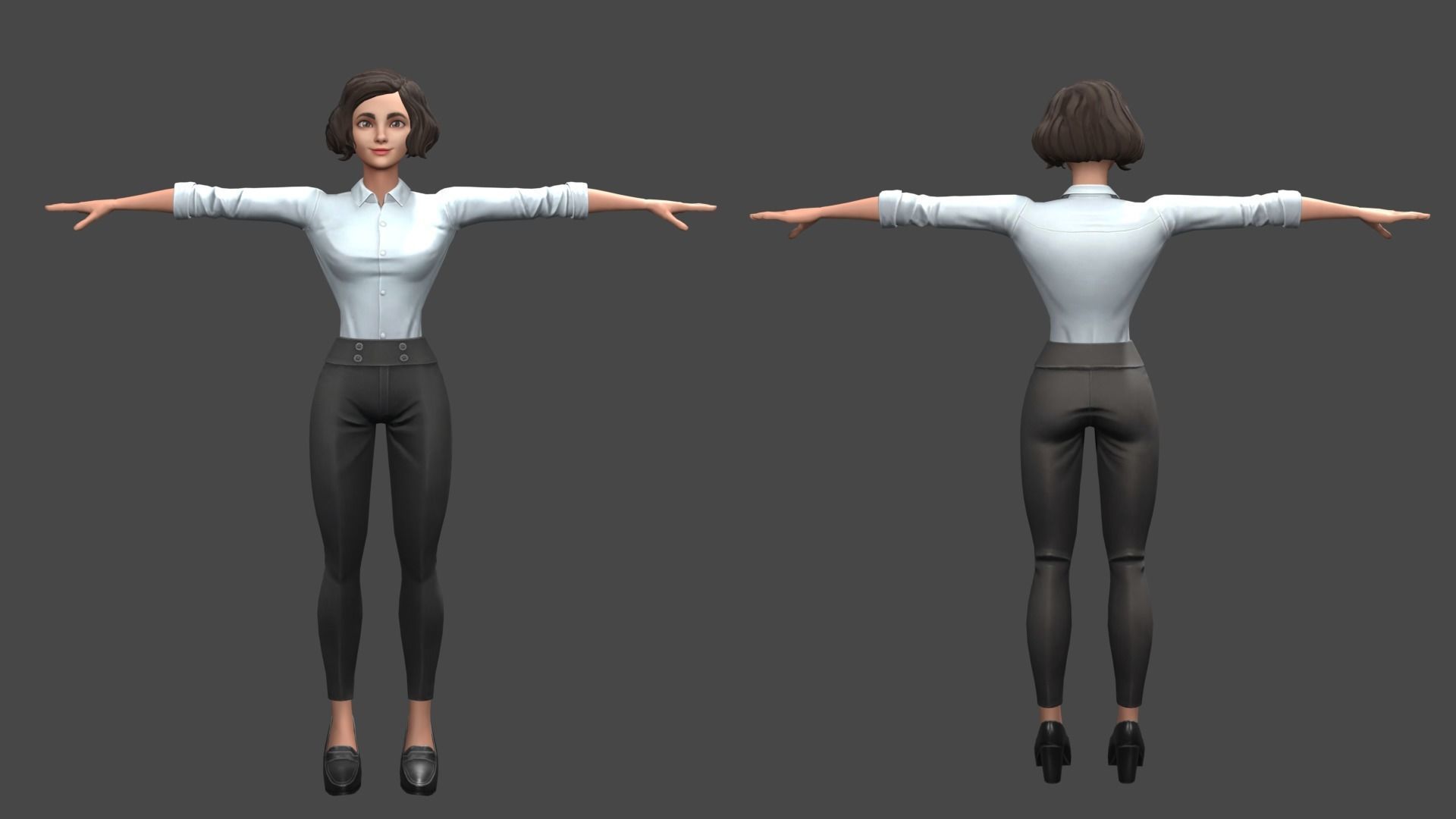 3D model Stylized Woman Sarah T-pose VR / AR / low-poly | CGTrader